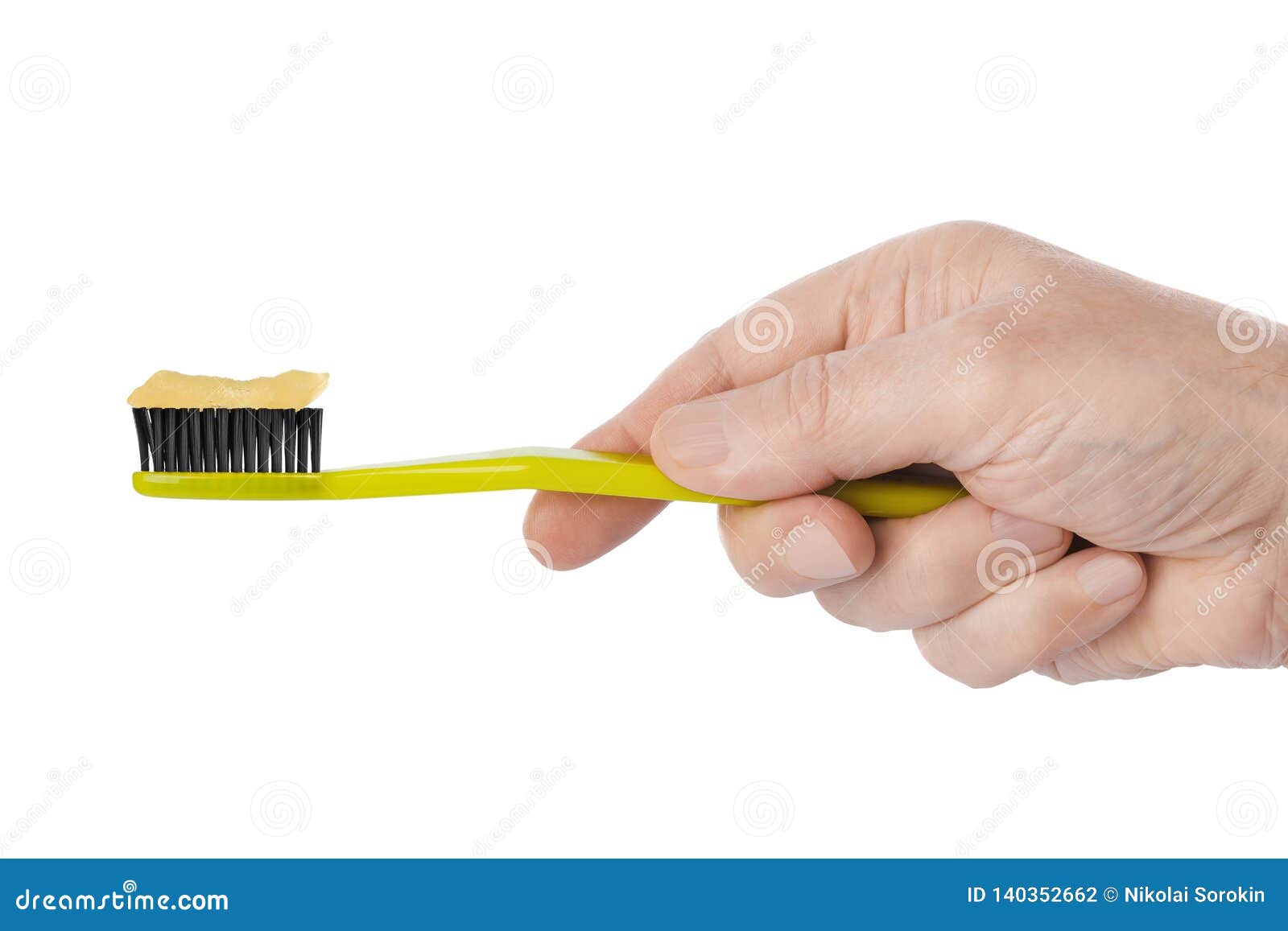 Hand with toothbrush stock photo. Image of beauty, dentist - 140352662