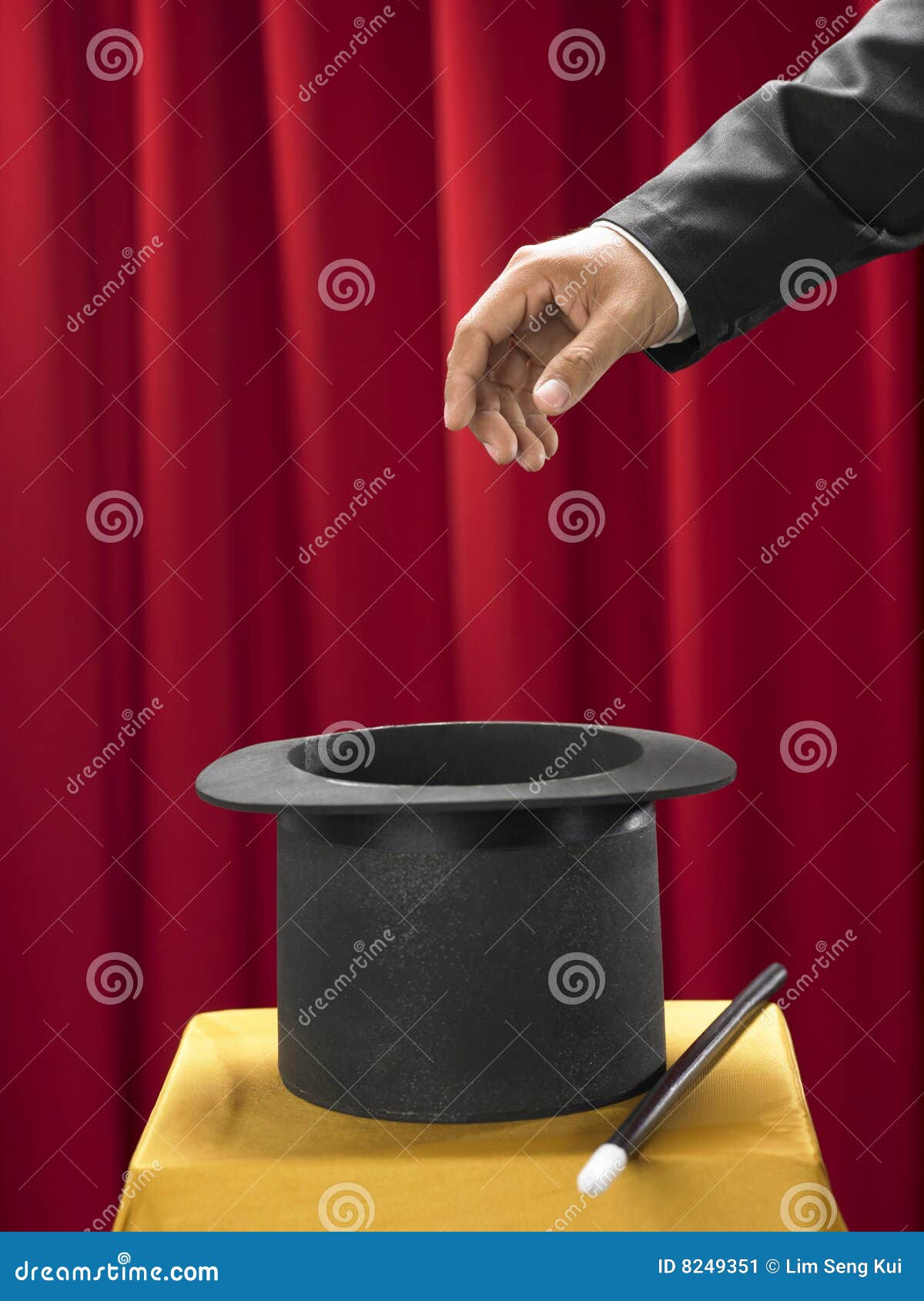 Hand and top hat stock image. Image of single, magician - 8249351