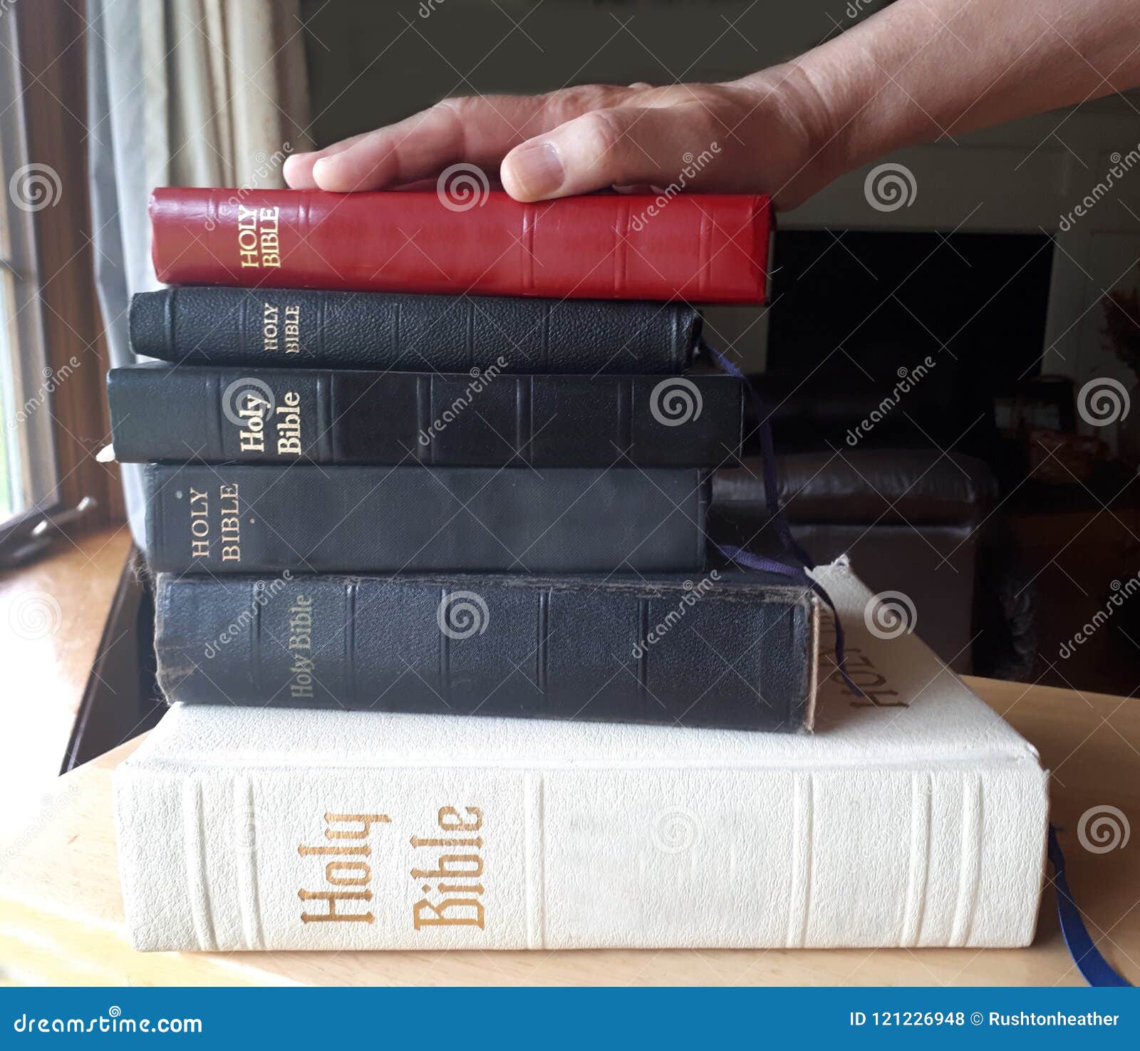 Stack Of Old Bibles Including German Bibles Stock Image | CartoonDealer ...