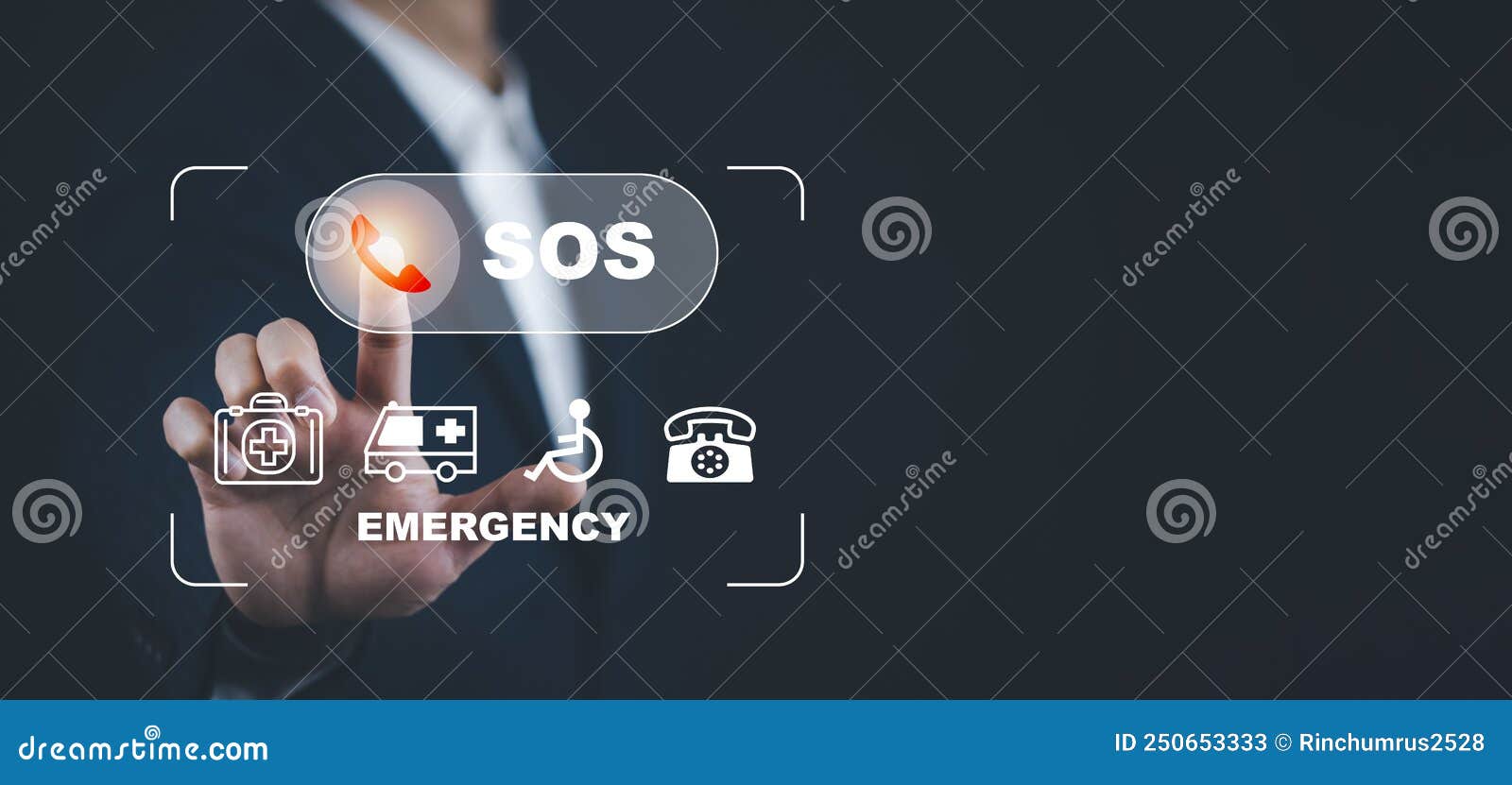 Hand Touch Button Emergency App in Home, Call Phone, Chat Message Icon ...