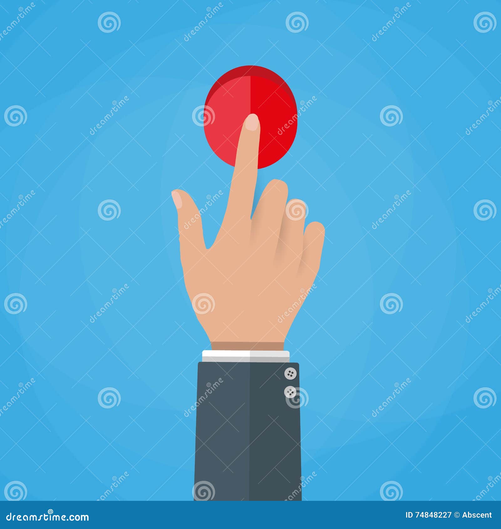 Hand Touch Button Vector Illustration. Stock Vector - Illustration of ...