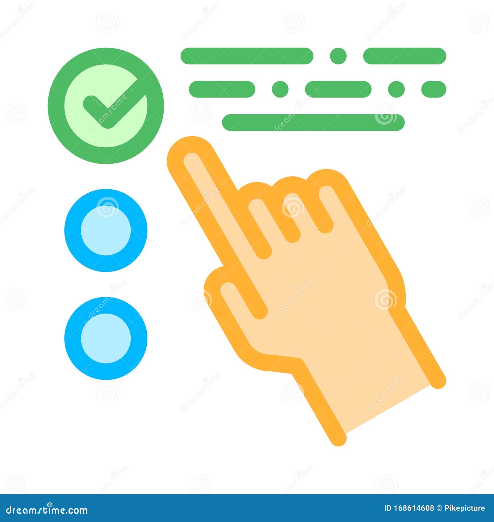 Hand Touch Check List Approved Mark Vector Icon Stock Vector ...