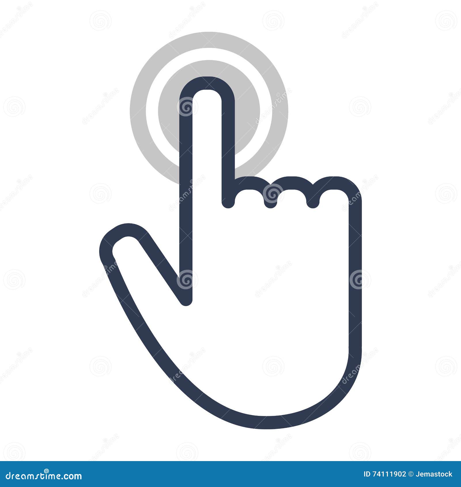 Hand Touch Cursor Digital Icon Stock Illustration - Illustration of ...