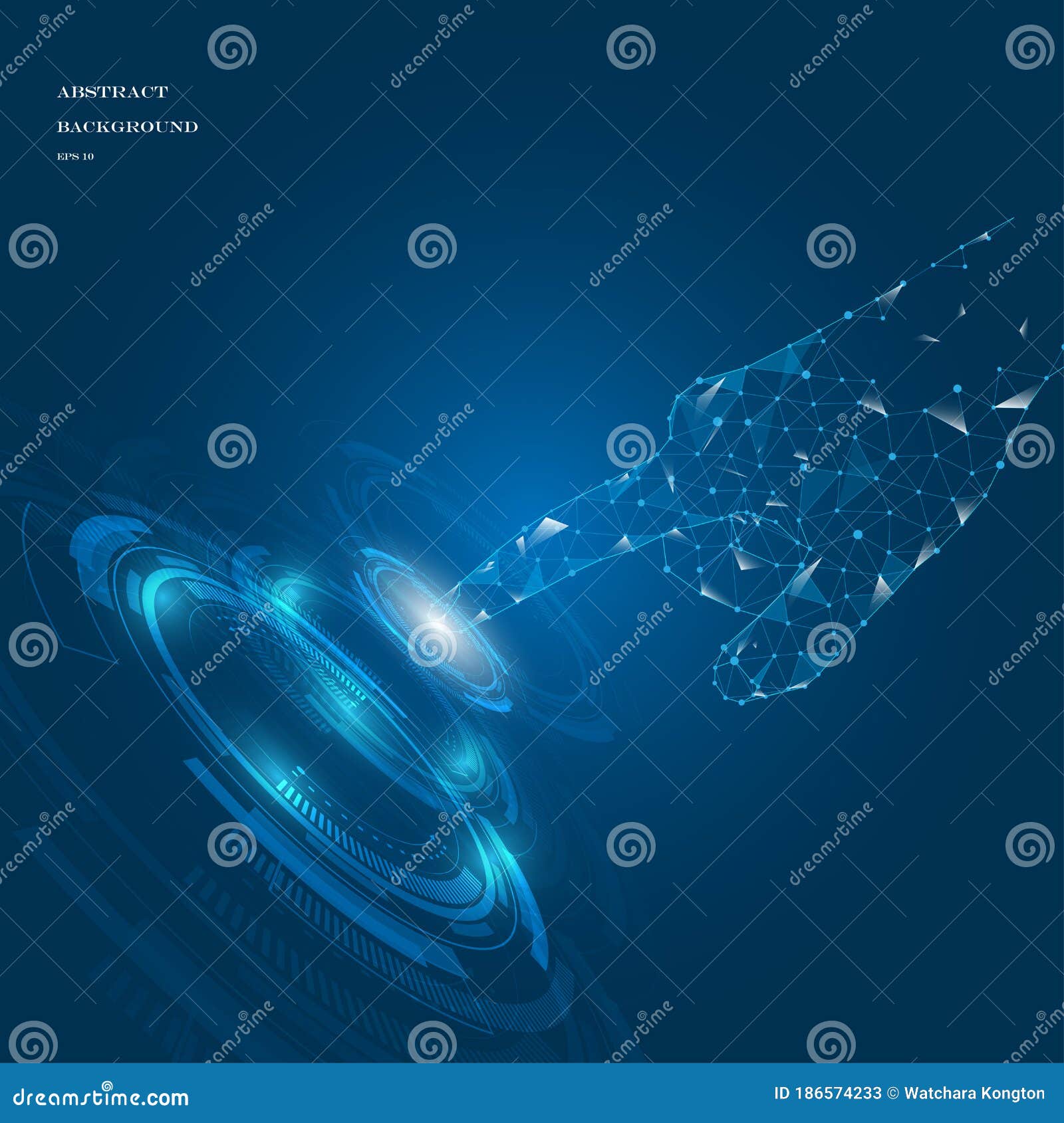 Hand Touch the Future Abstract Background Innovation Concept Vector ...