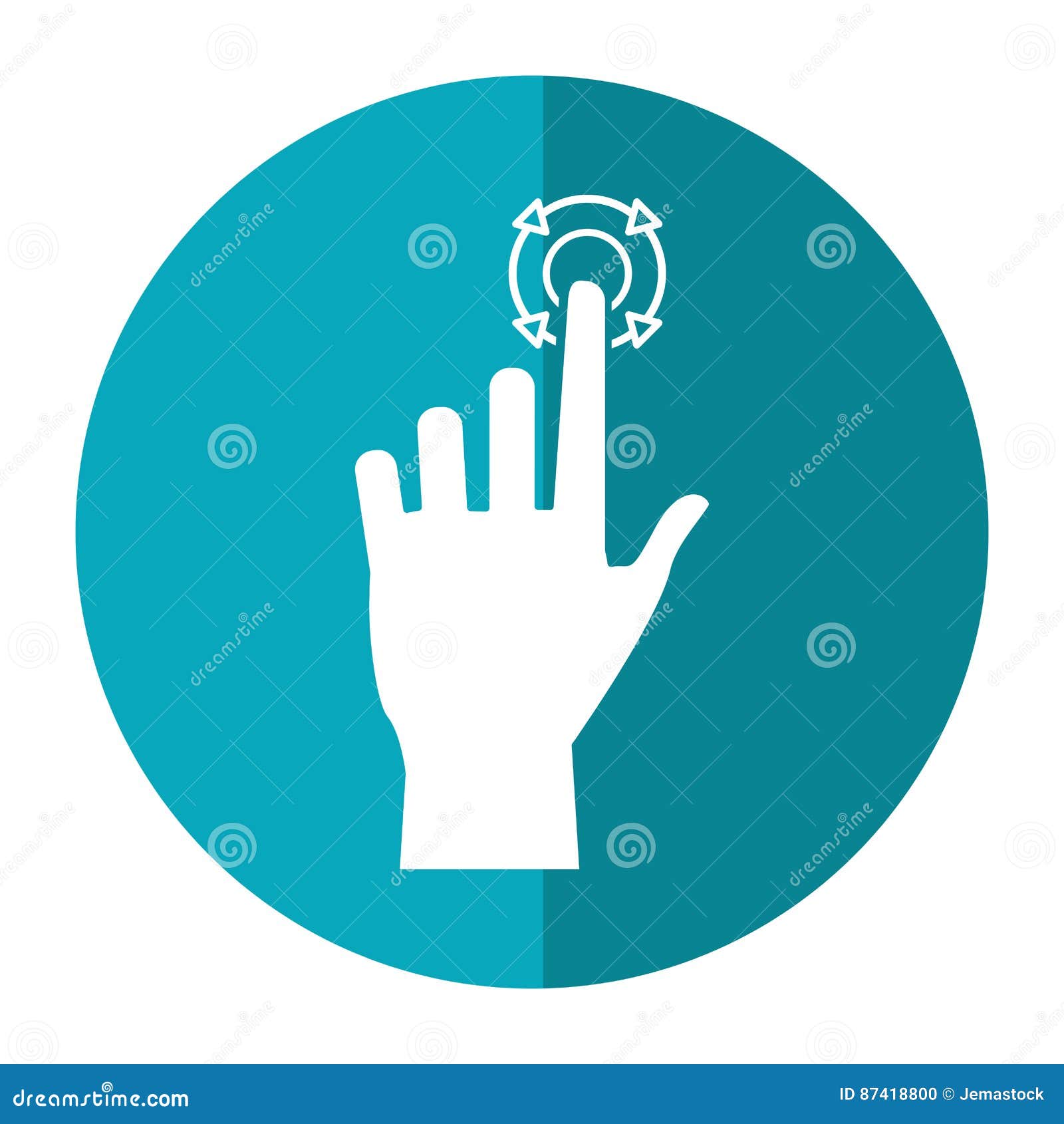 Hand touch game vr shadow stock vector. Illustration of projection ...