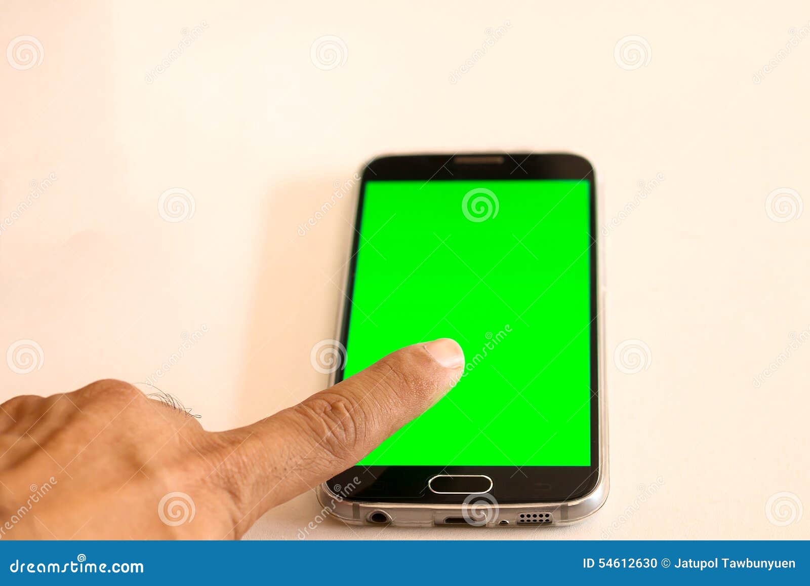 Hand Touch Green Screen Smart Phone Stock Photo - Image of future ...