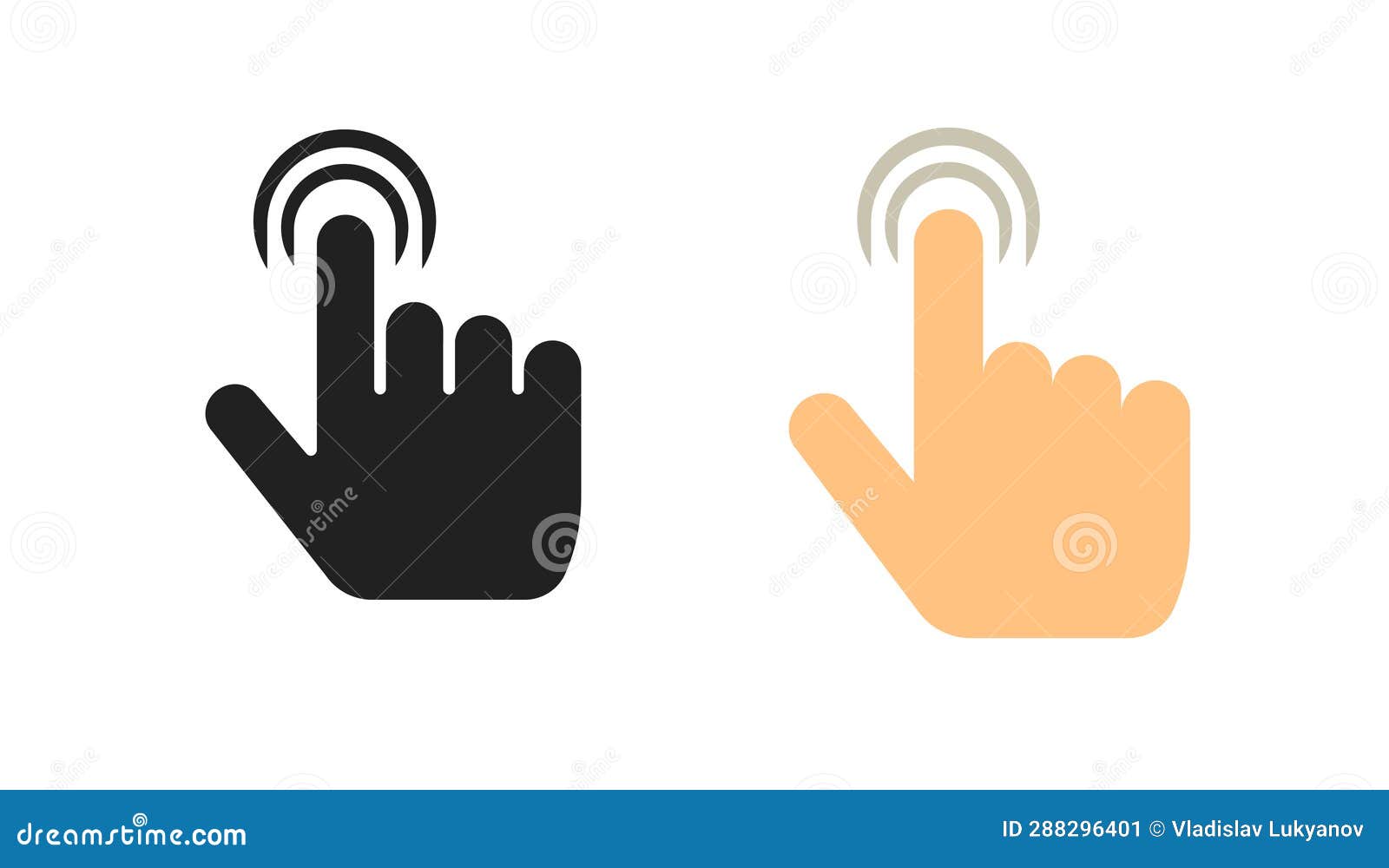 Hand Touch Icon Pointer Click Mouse Cursor Vector Simple Graphic ...