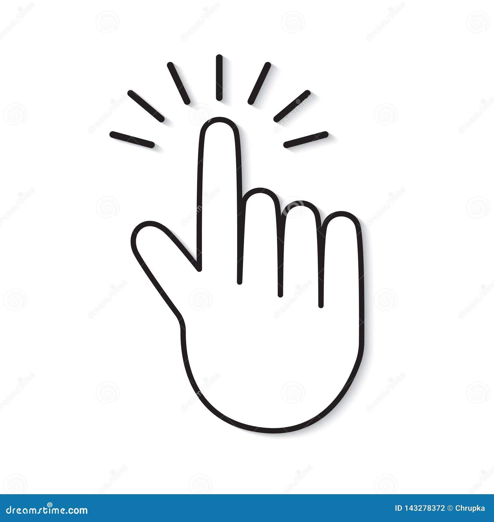 Hand touch icon stock vector. Illustration of interface - 143278372