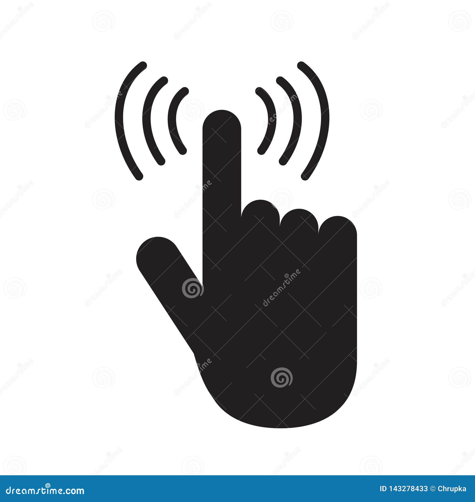 Hand touch icon stock vector. Illustration of silhouette - 143278433