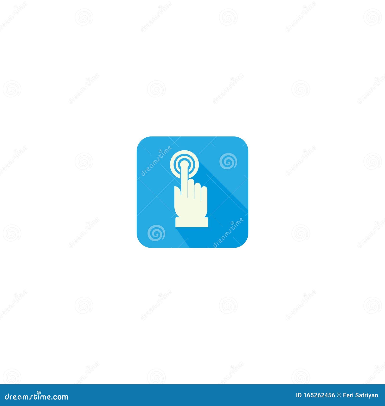 Hand Touch Logo Icon Flat Design Stock Vector - Illustration of vector ...