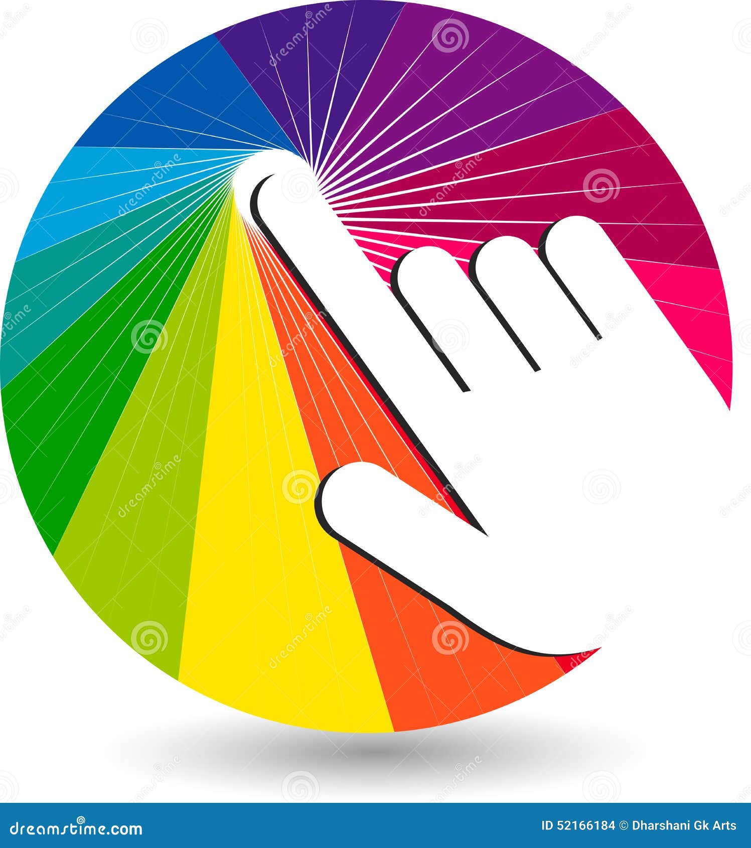 Hand touch logo stock vector. Illustration of circle - 52166184