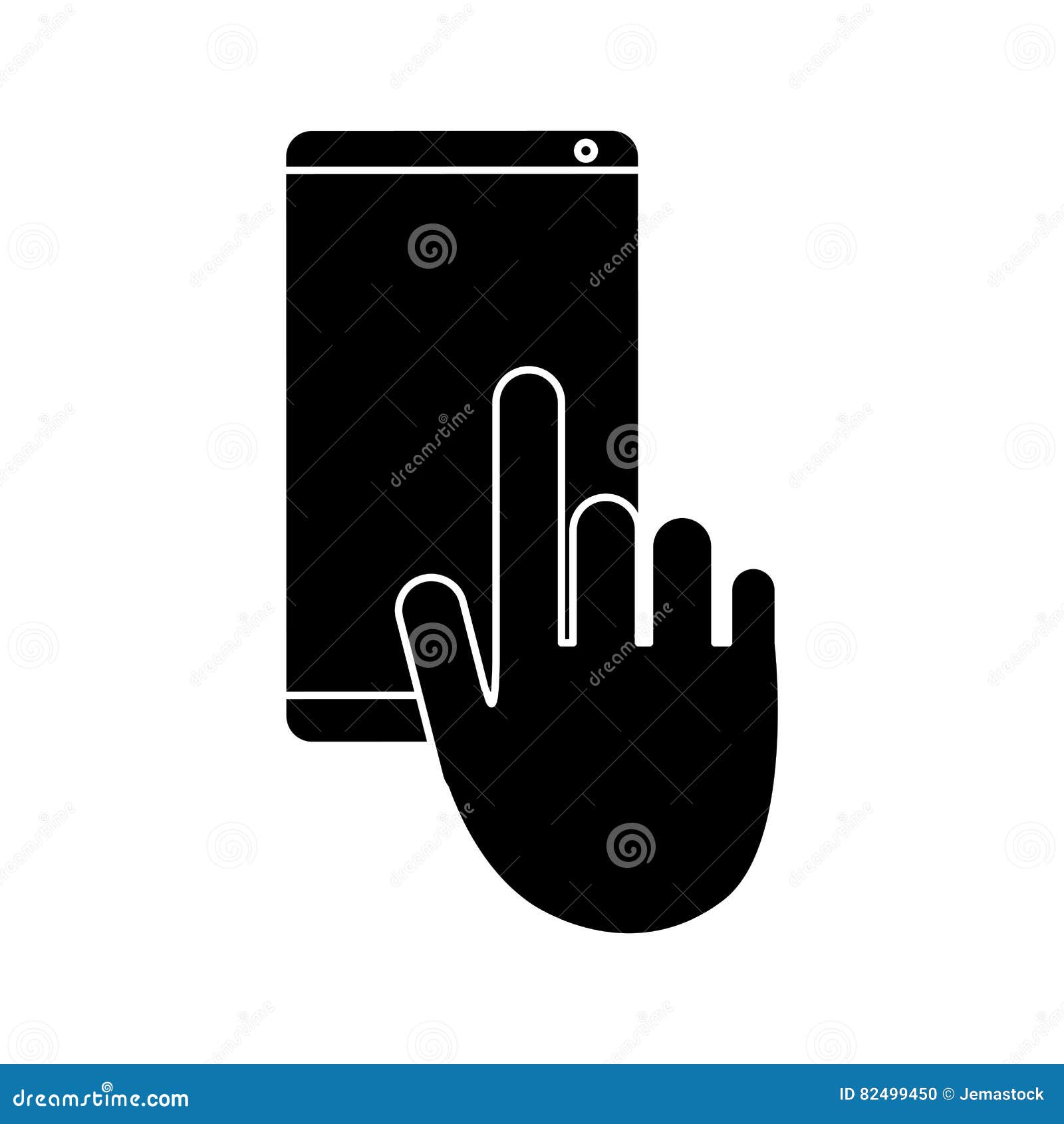 Hand Touch Mobile Phone Chat Talk Pictogram Stock Vector - Illustration ...