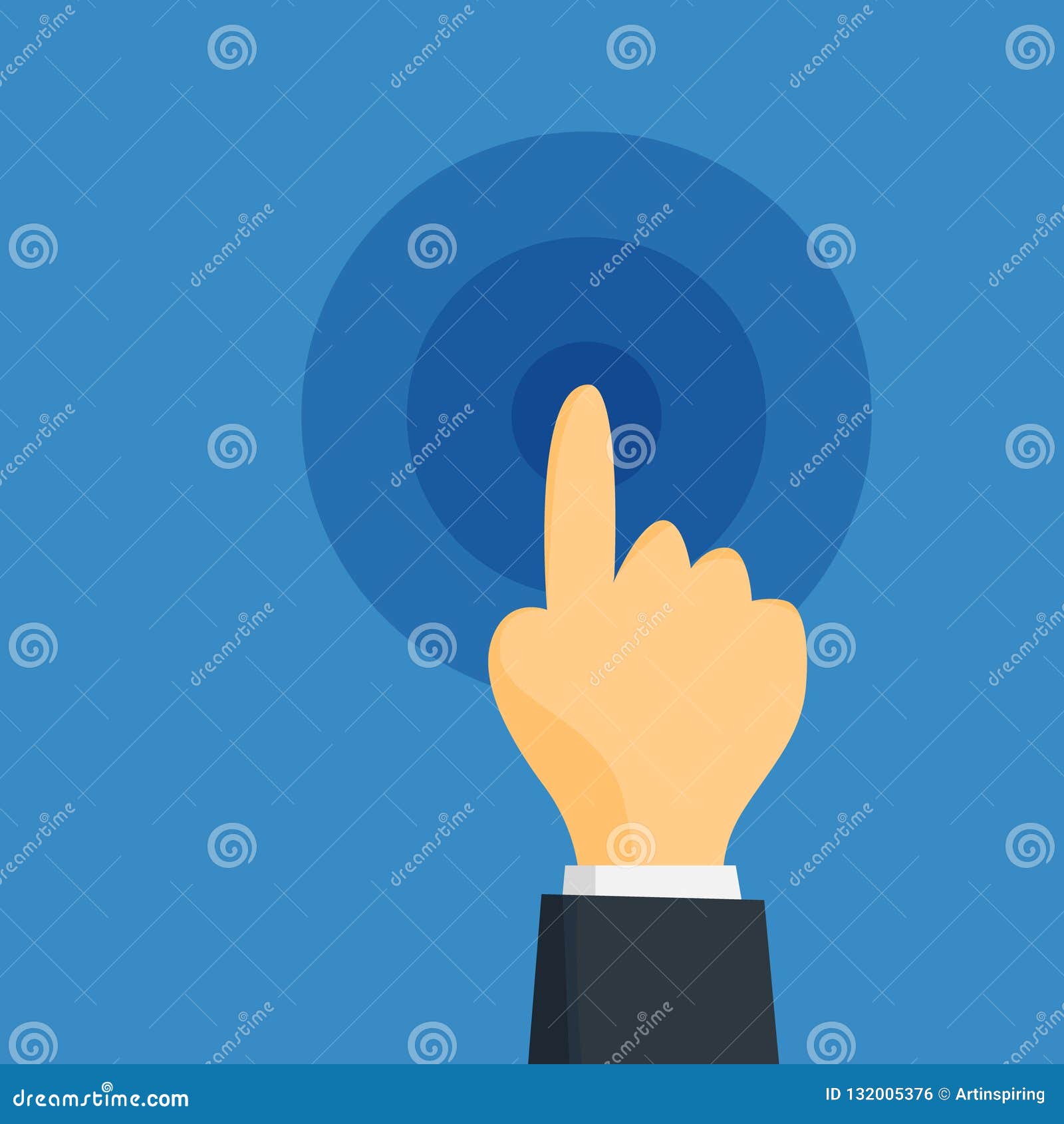 Hand Touch the Screen or a Button Stock Vector - Illustration of screen ...
