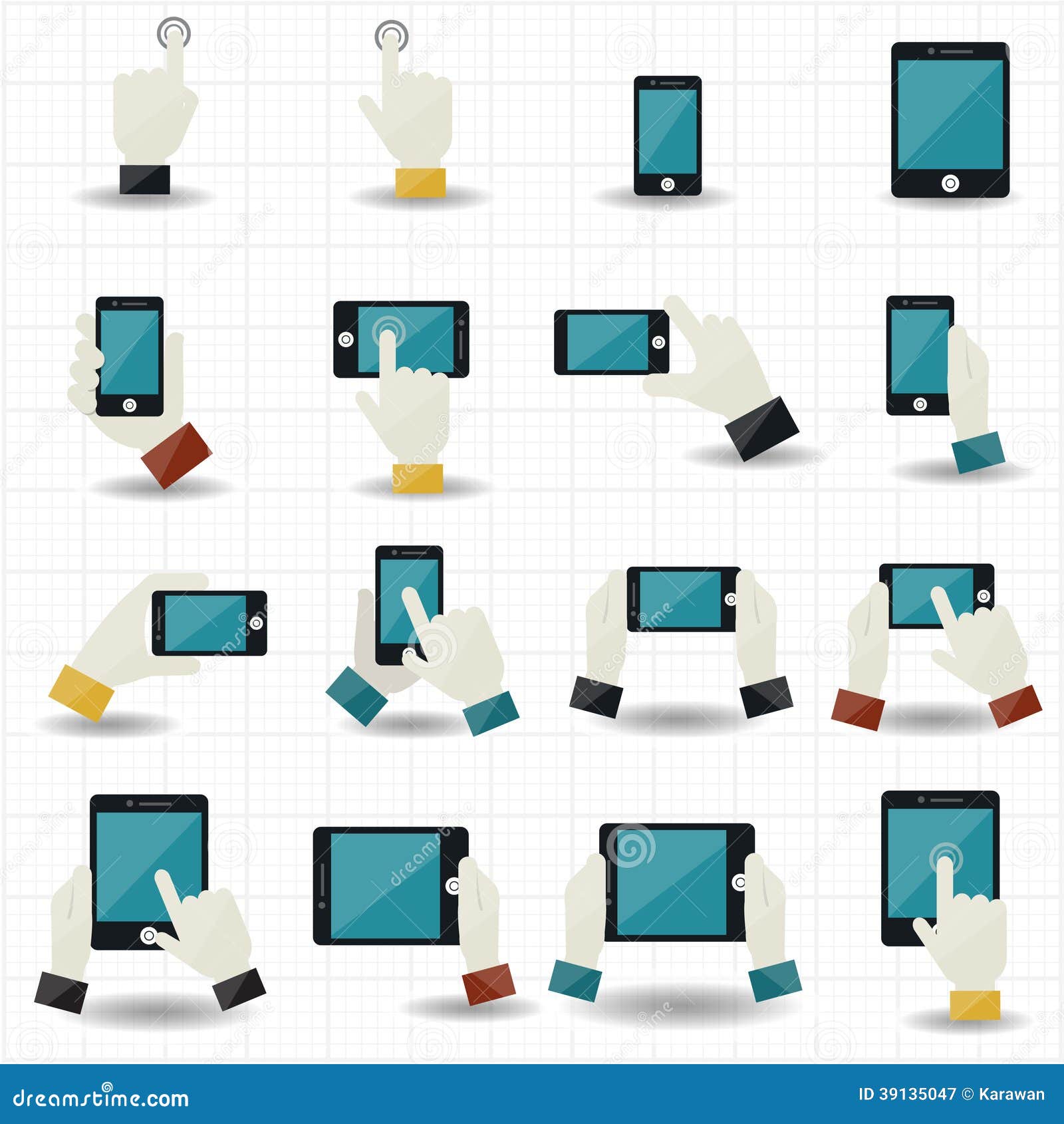 Hand touch screen icons stock vector. Illustration of application ...