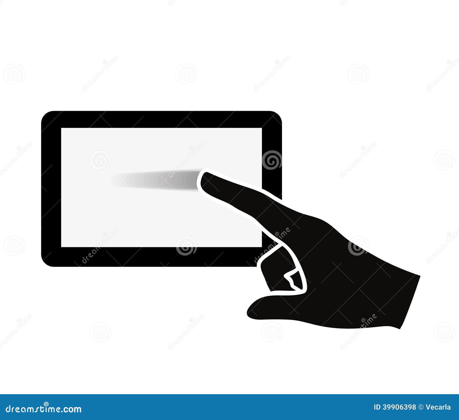 Hand touch screen stock vector. Illustration of application - 39906398