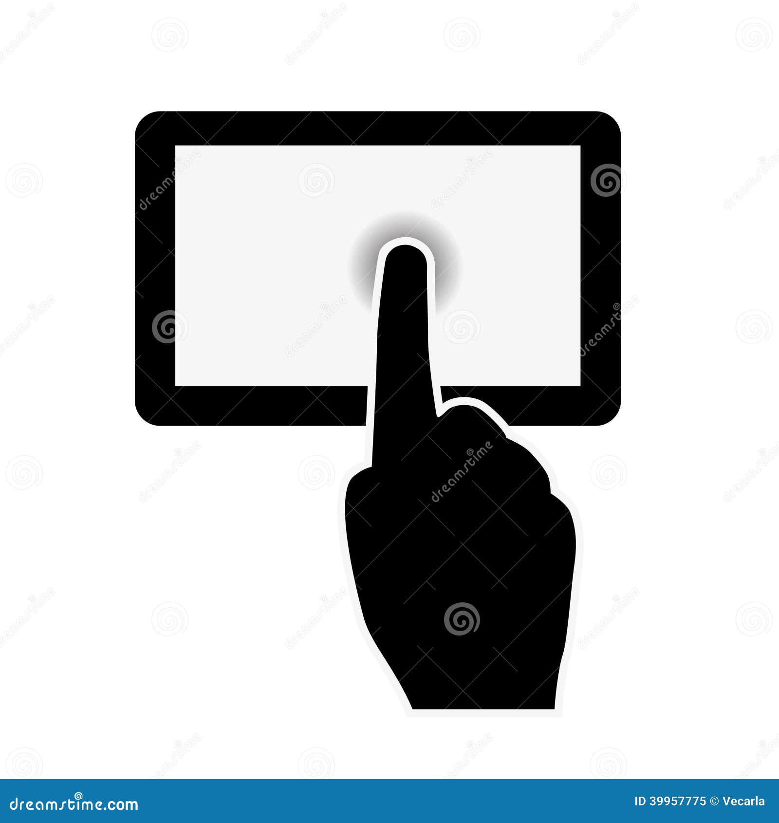 Hand touch screen stock vector. Illustration of point - 39957775