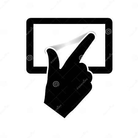 Hand touch screen stock vector. Illustration of drop - 40001108