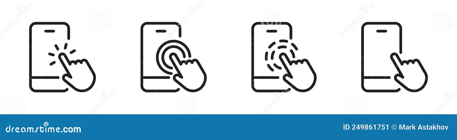 Hand Touch Screen Smartphone. Vector Illustration. Click on the ... Hand Touch Screen Smartphone. Vector Illustration. Click on the ...