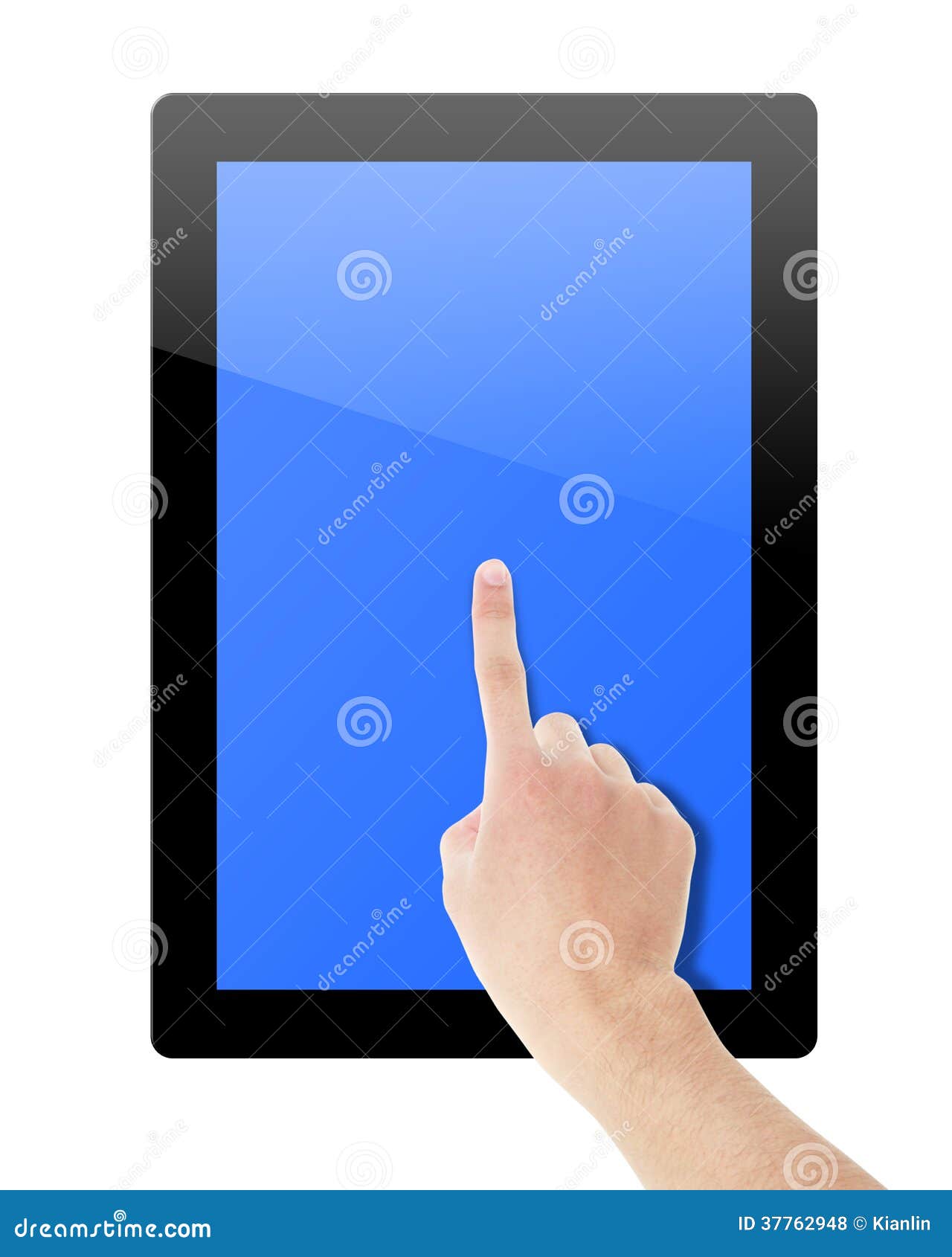 Hand Touch Screen on Tablet Pc Stock Photo - Image of device ...