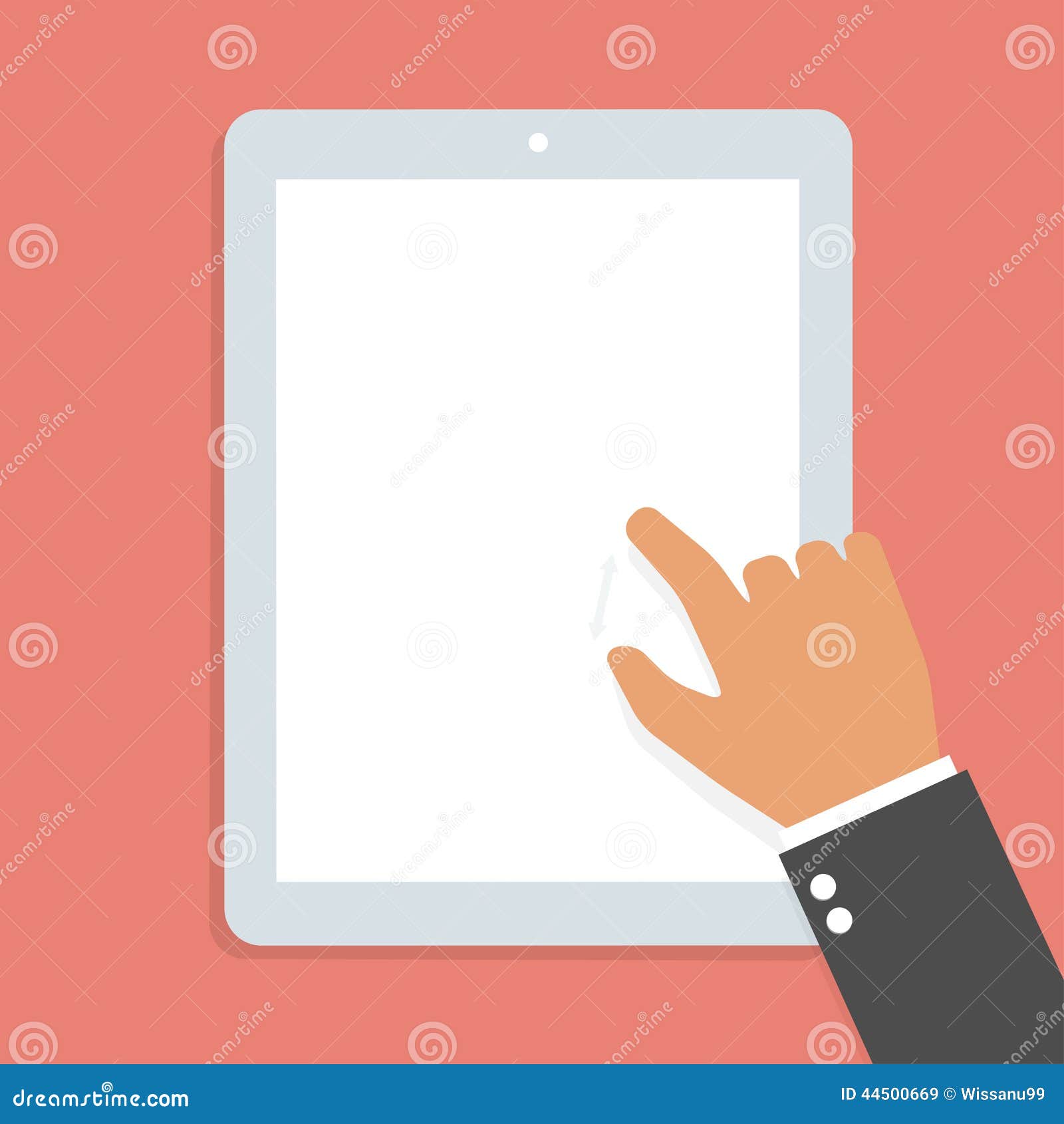 Hand touch screen tablet. stock vector. Illustration of display - 44500669
