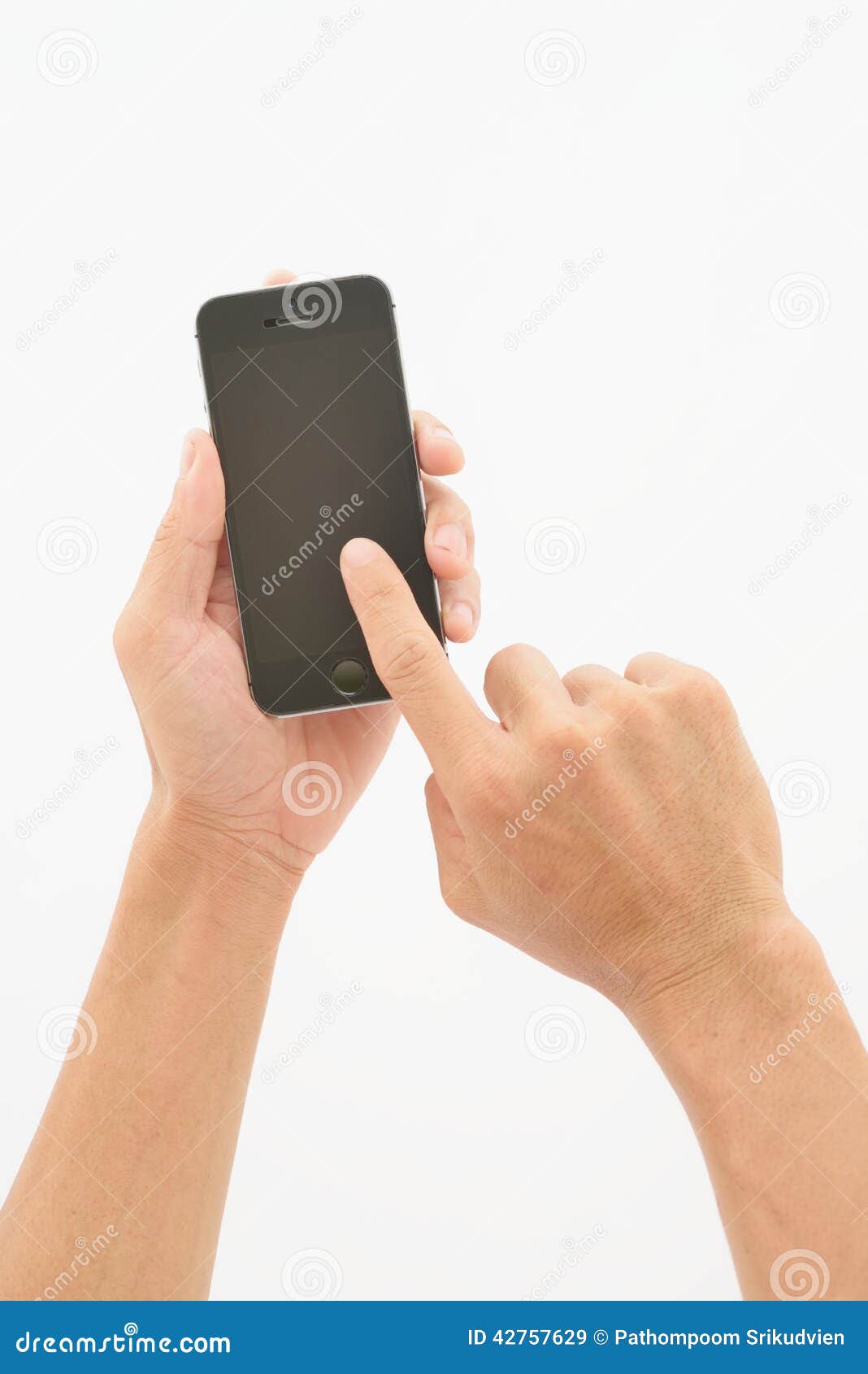 Hand touch smart phone stock image. Image of internet - 42757629