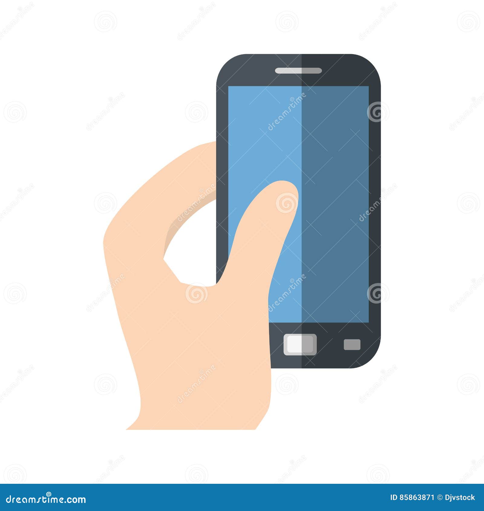 Hand Touch Smart Phone Technology Shadow Stock Illustration ...
