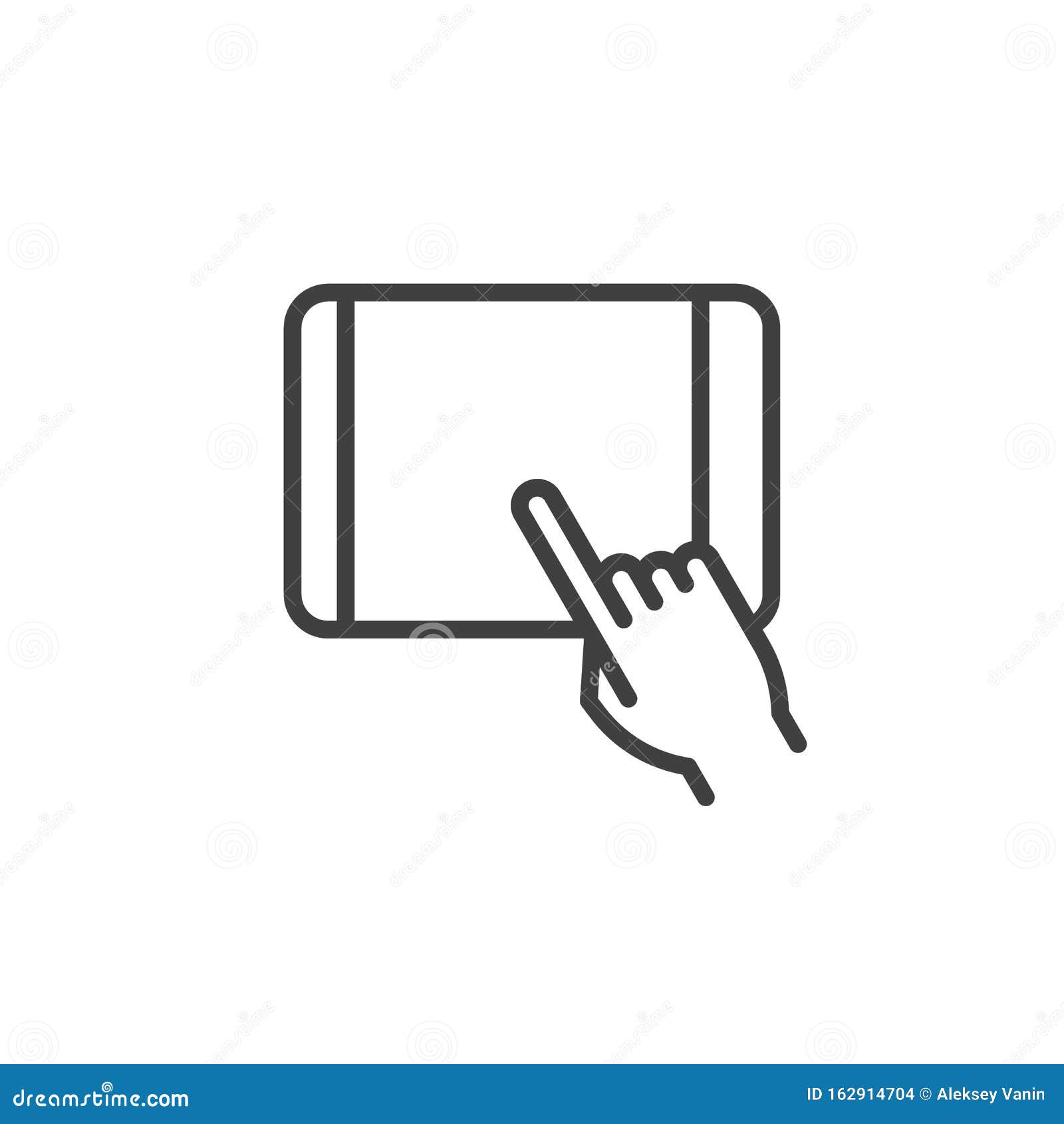 Hand Touch Tablet Screen Line Icon Stock Vector - Illustration of ...