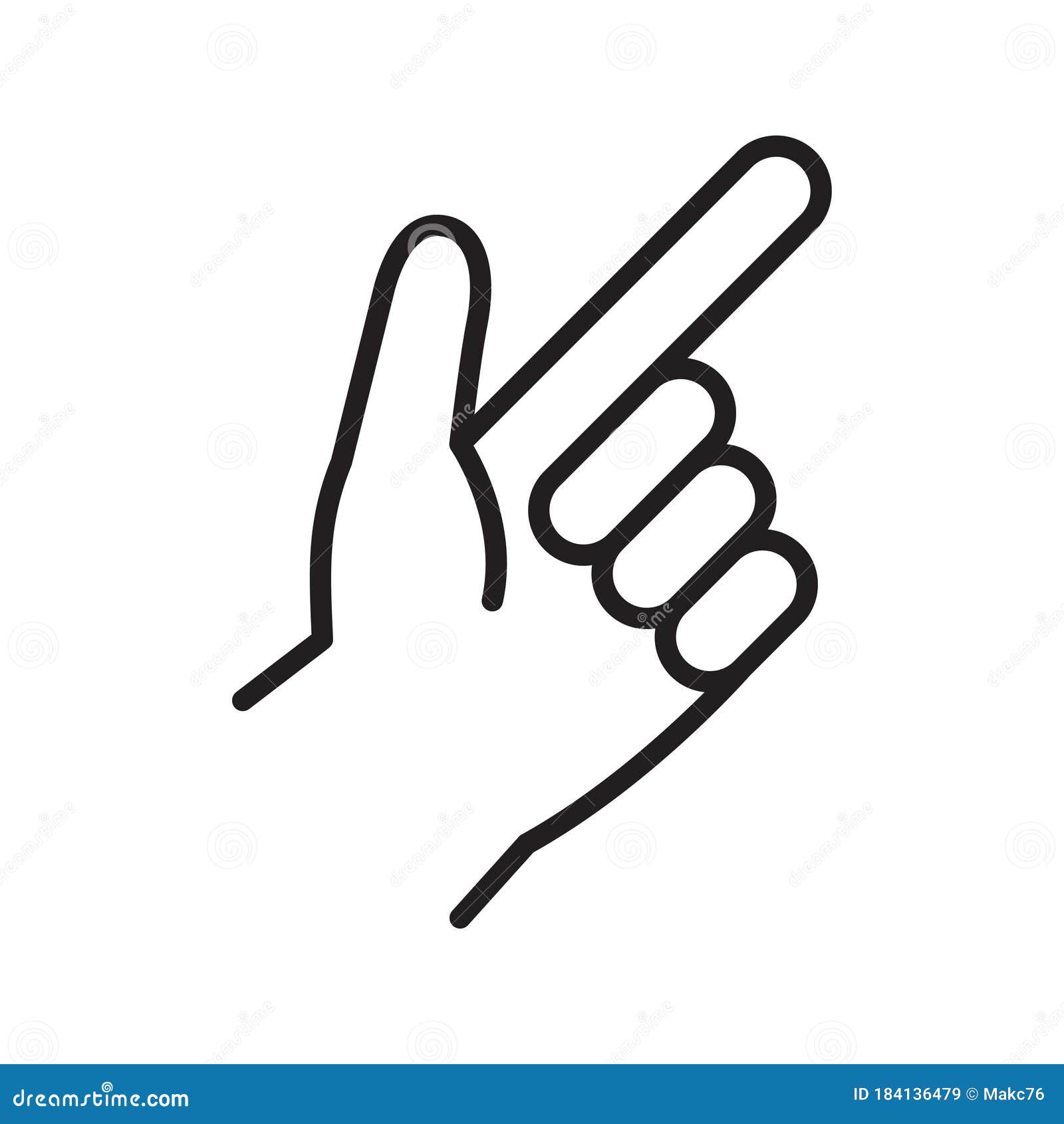 Hand Touch, Tap or Click Line Vector Icon Stock Vector - Illustration ...