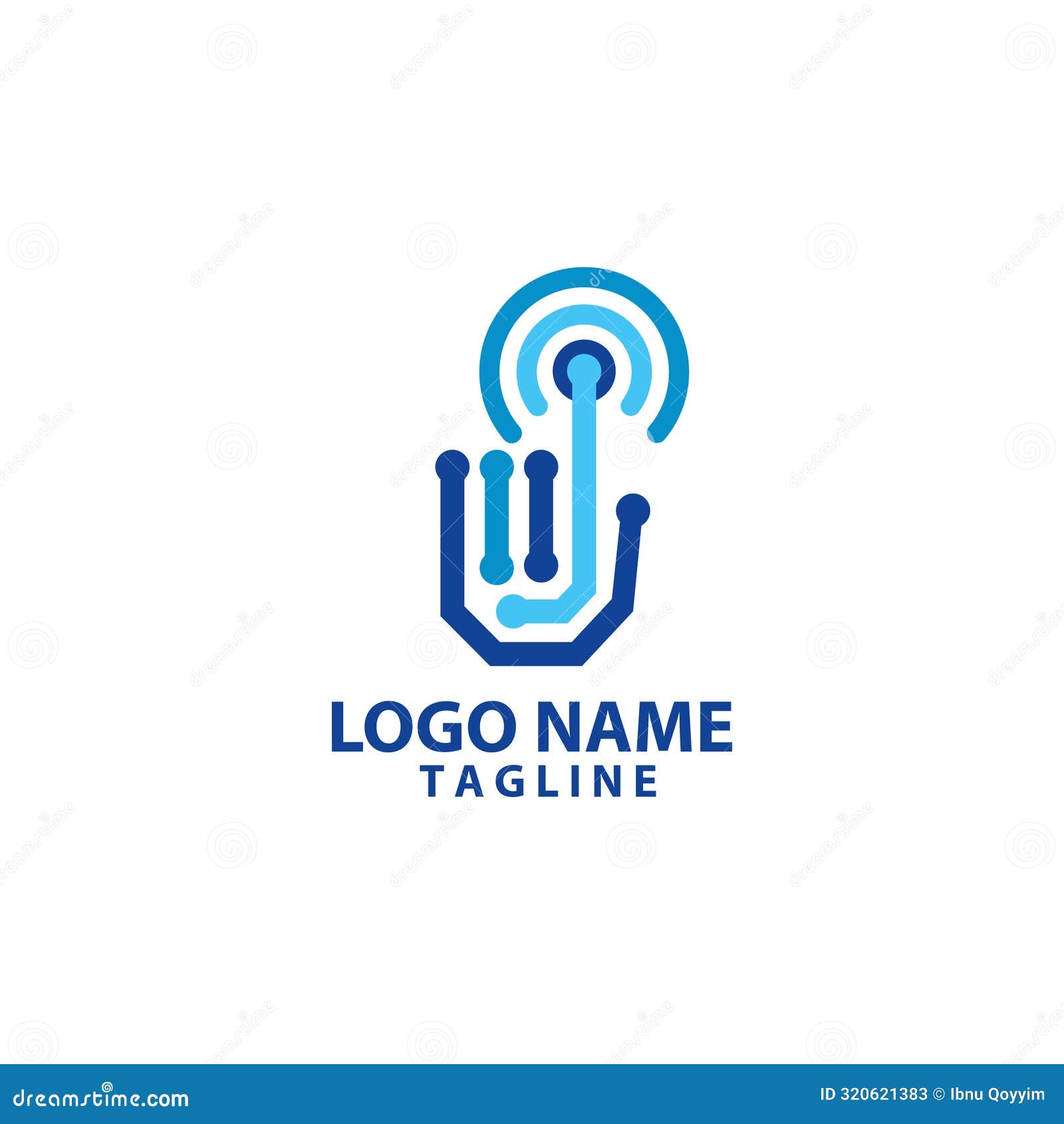 Hand Touch Technology Logo Design Vector Stock Vector - Illustration of ...