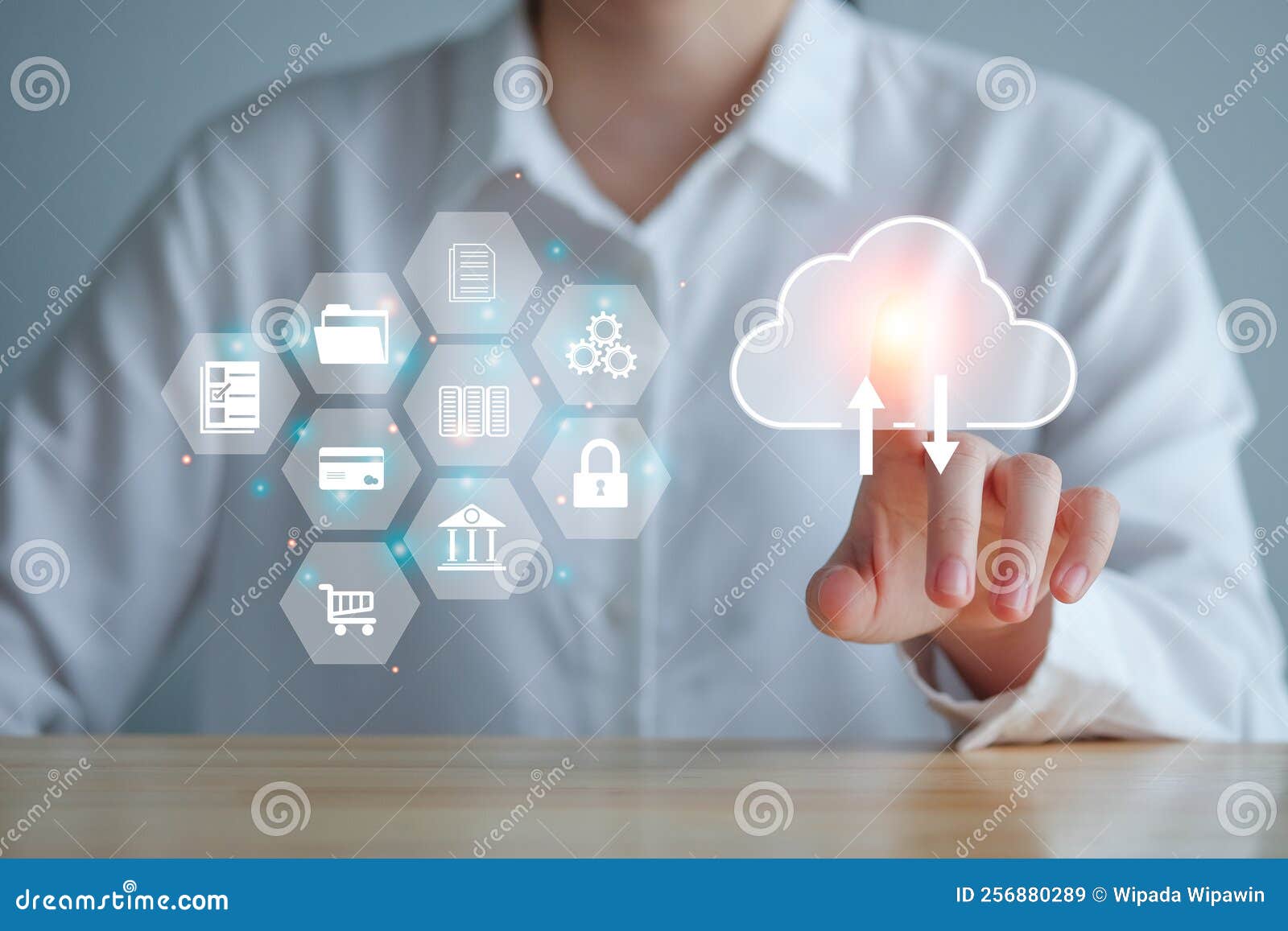Hand Touch Virtual Cloud Computing Upload and Download Data. Stock ... Hand Touch Virtual Cloud Computing Upload and Download Data. Stock ...