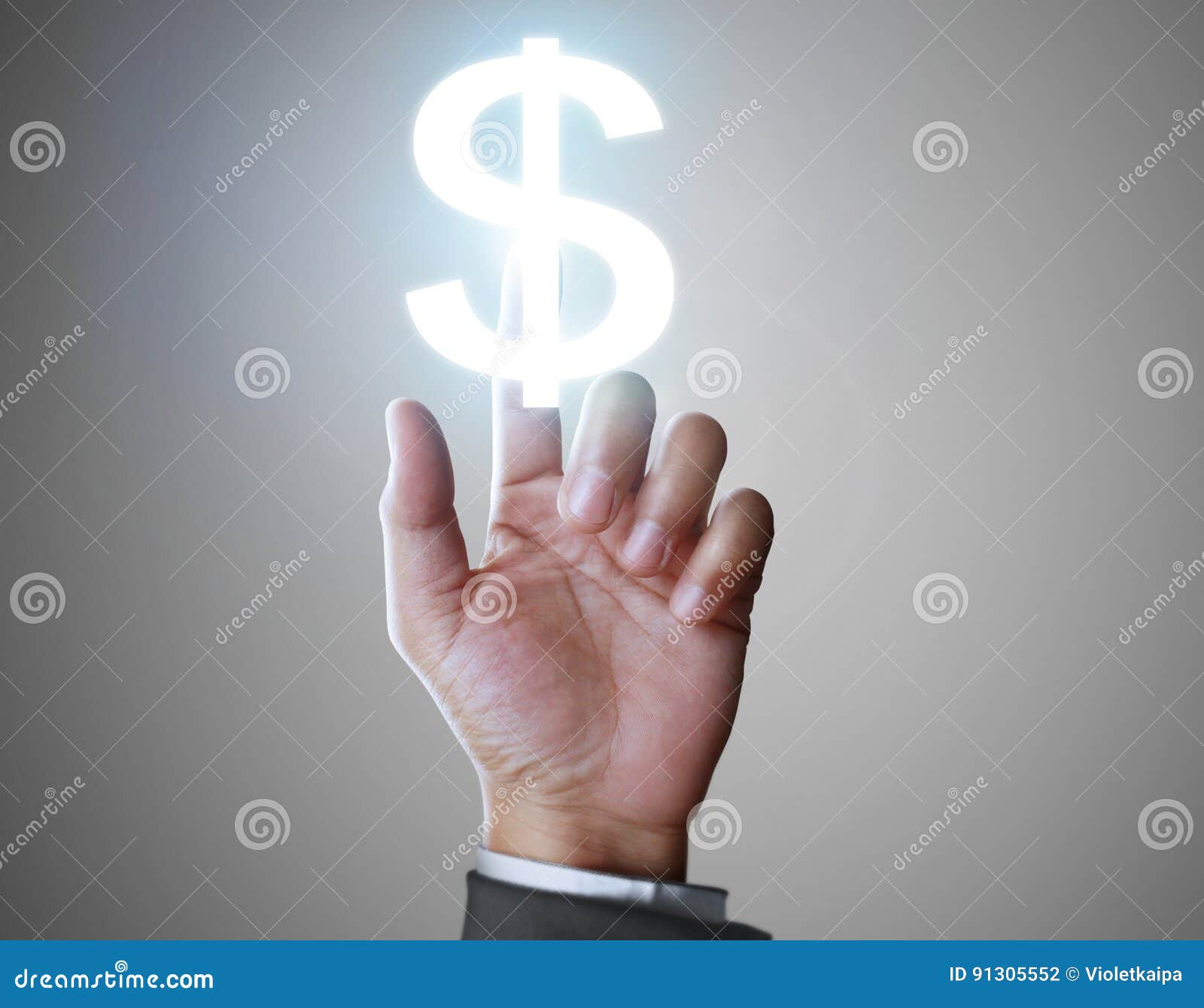 Hand touch virtual icon in stock illustration. Illustration of press ...