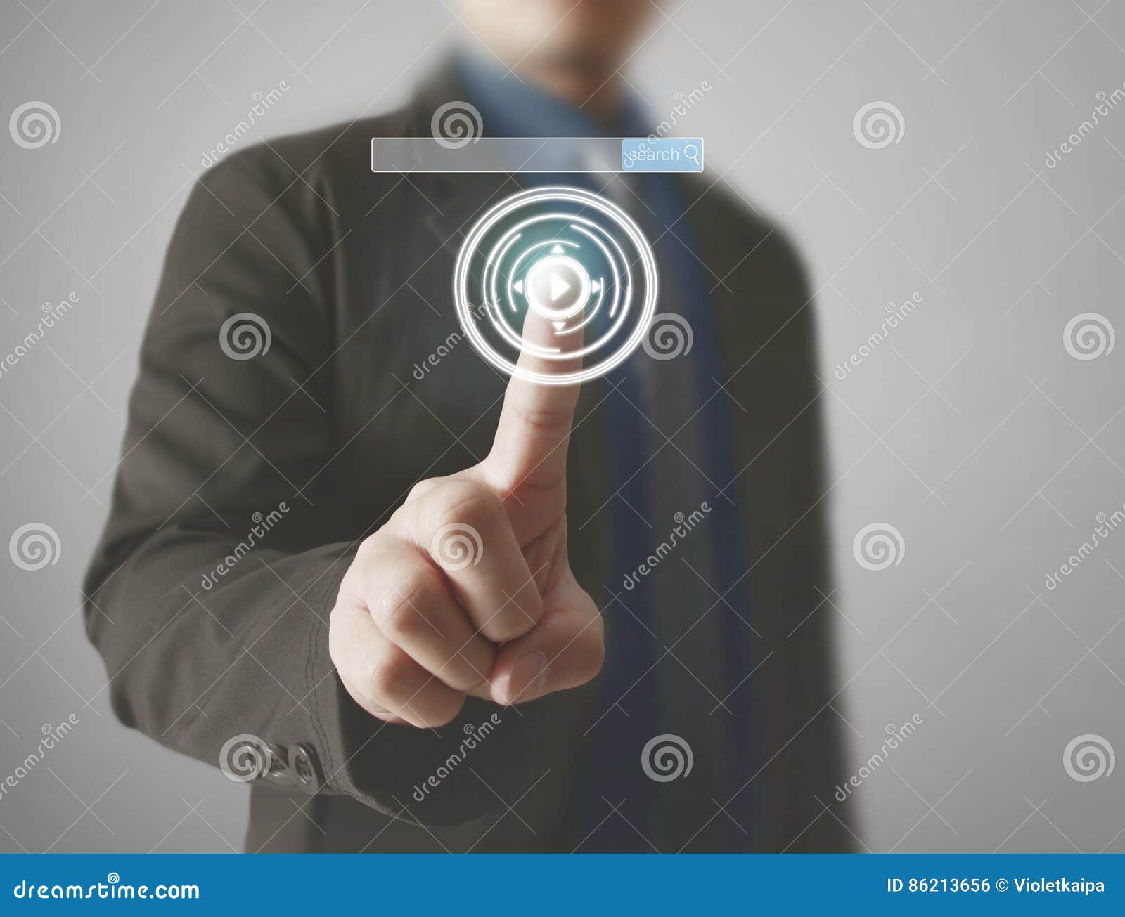 Hand Touch Virtual a Icon Social Network Stock Photo - Image of button ...