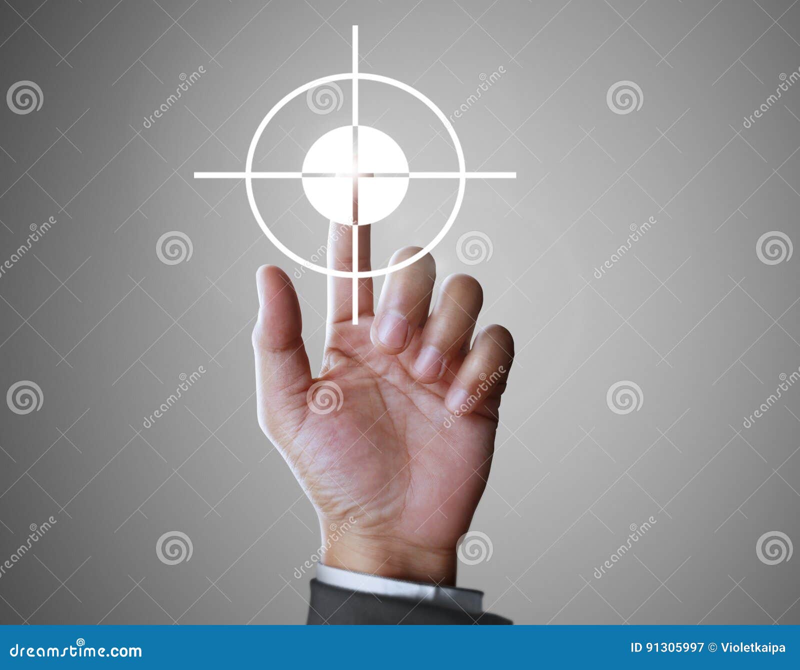 Hand Touch Virtual Icon Social Network Stock Illustration ...