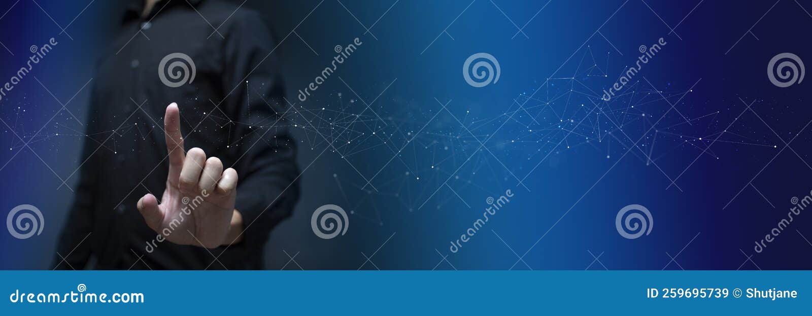 Hand Touching. Abstract Background Geometric with Polygon Lines and ...