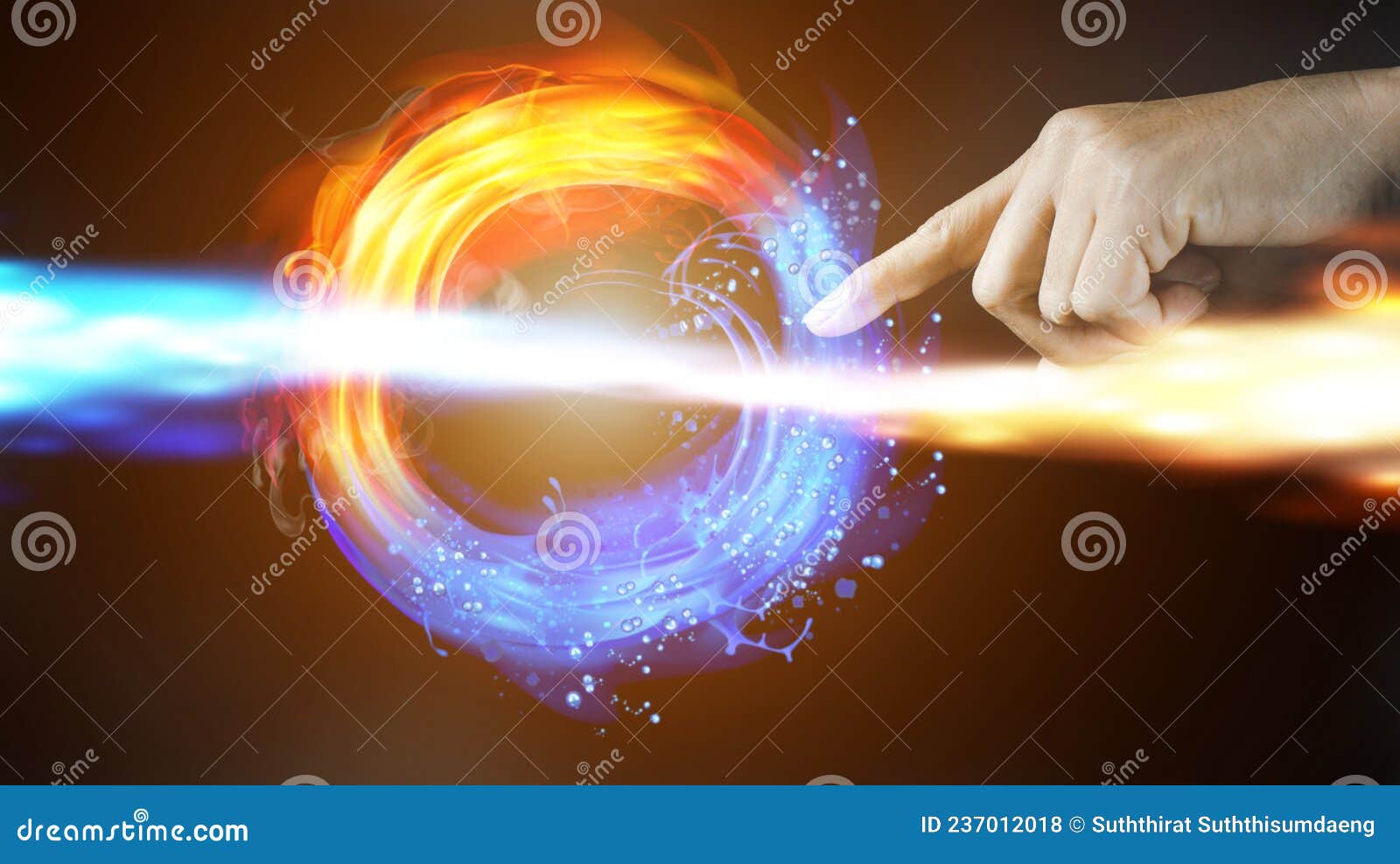 Hand Touching Abstract Network Circle Technology Structure Stock Photo ...