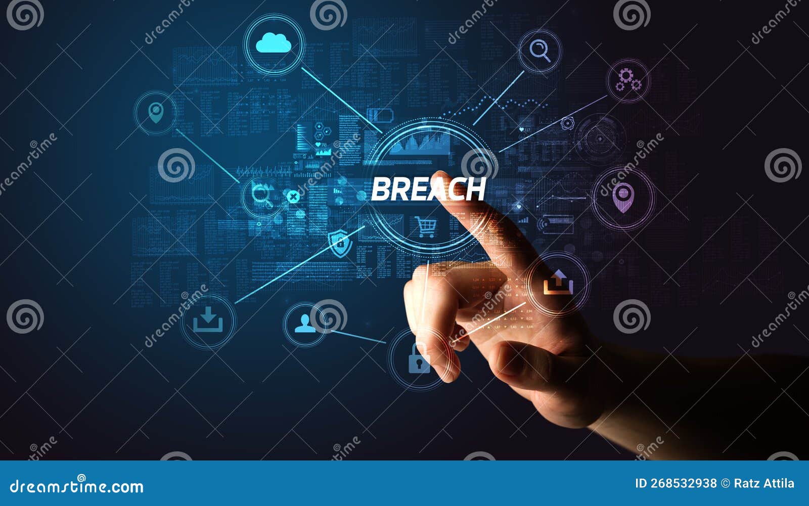 Hand Touching Cybersecurity Button Concept Stock Photo - Image of ...
