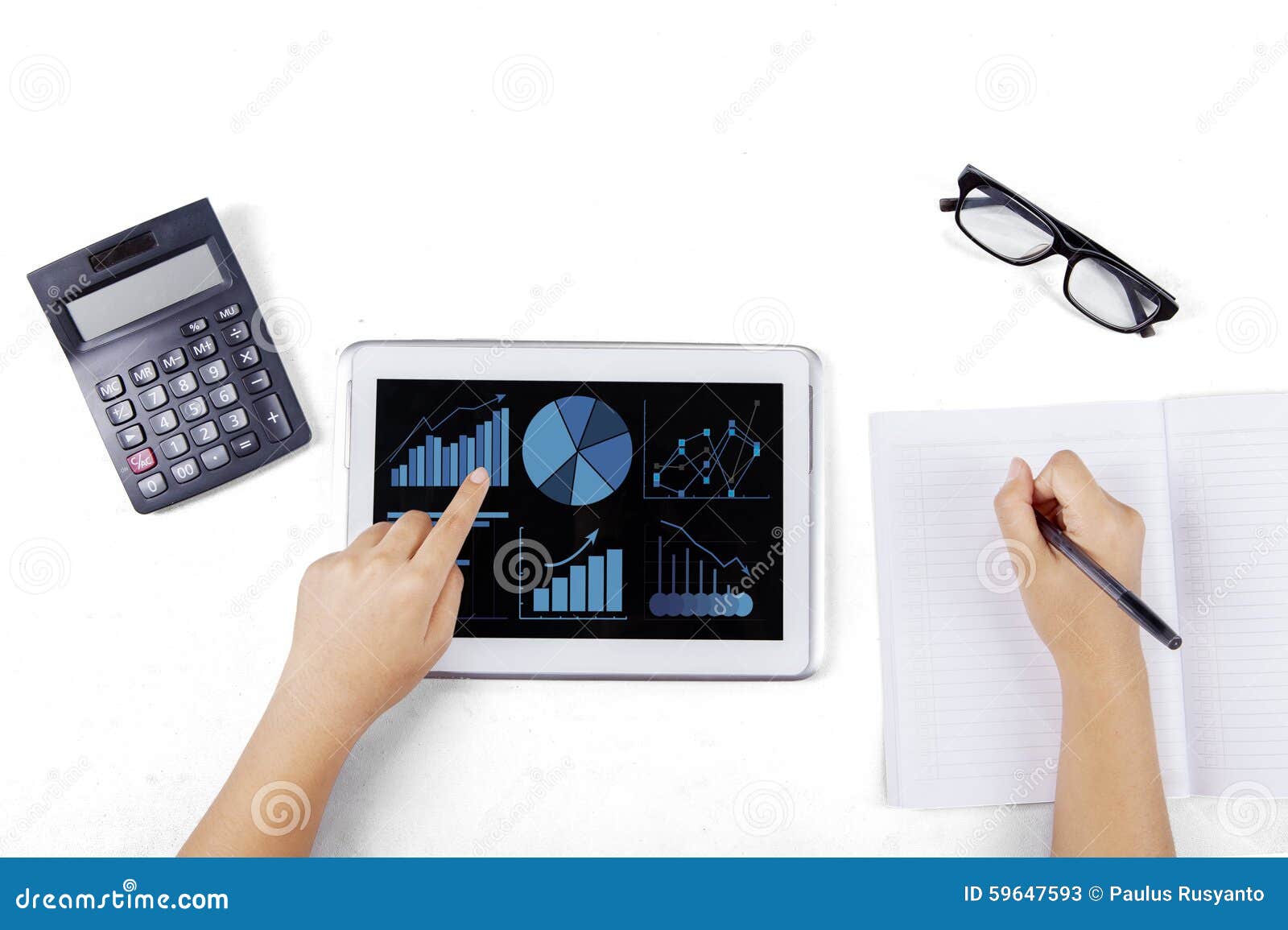 Hand Touching Business Chart on Tablet Stock Image - Image of finance ...