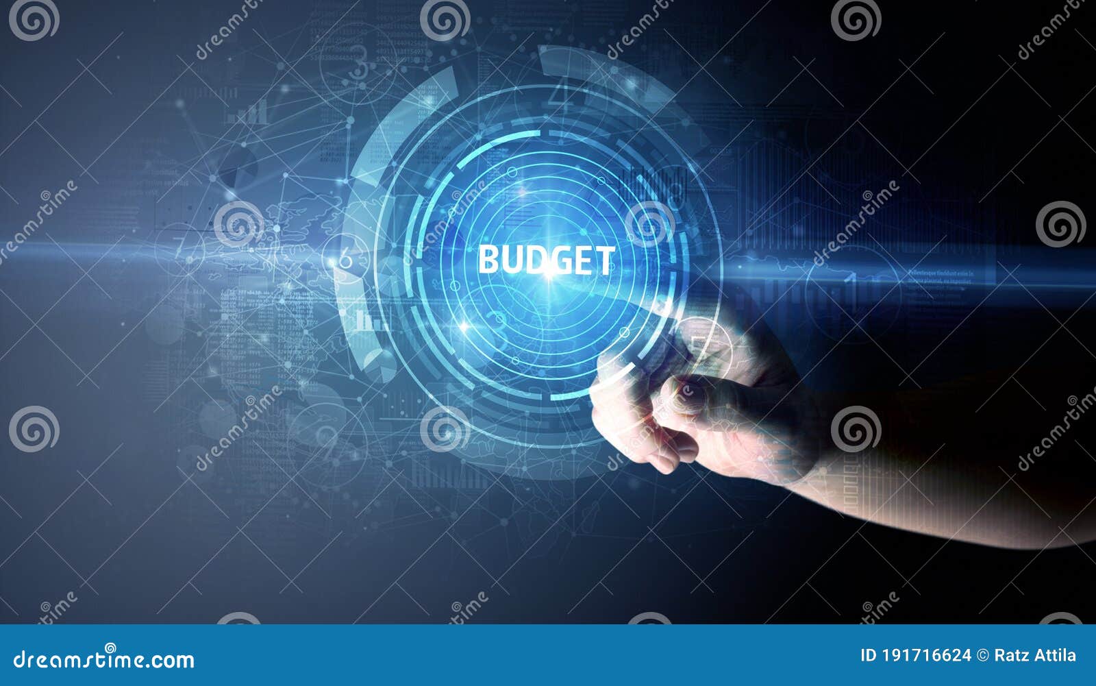 Hand Touching Business Concept Button Stock Photo - Image of design ...