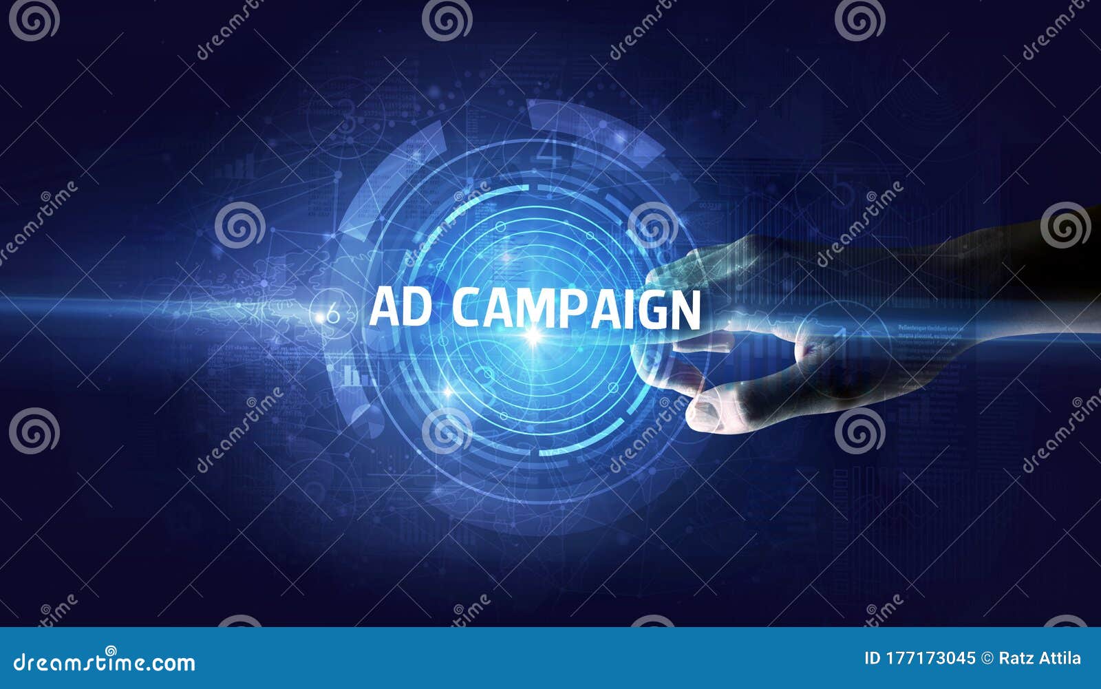 Hand Touching Business Concept Button Stock Image - Image of finger ...