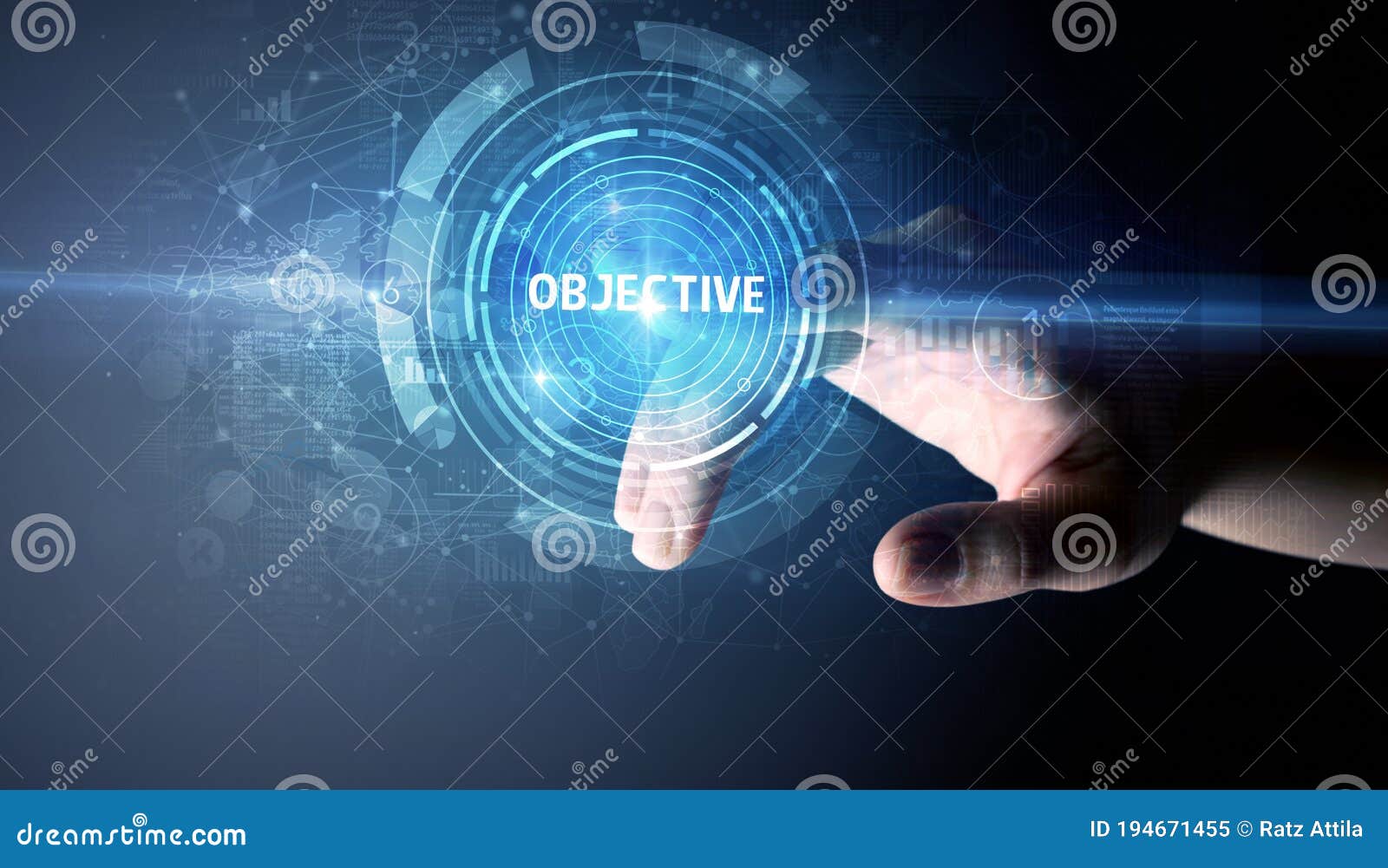 Hand Touching Business Concept Button Stock Image - Image of diagram ...