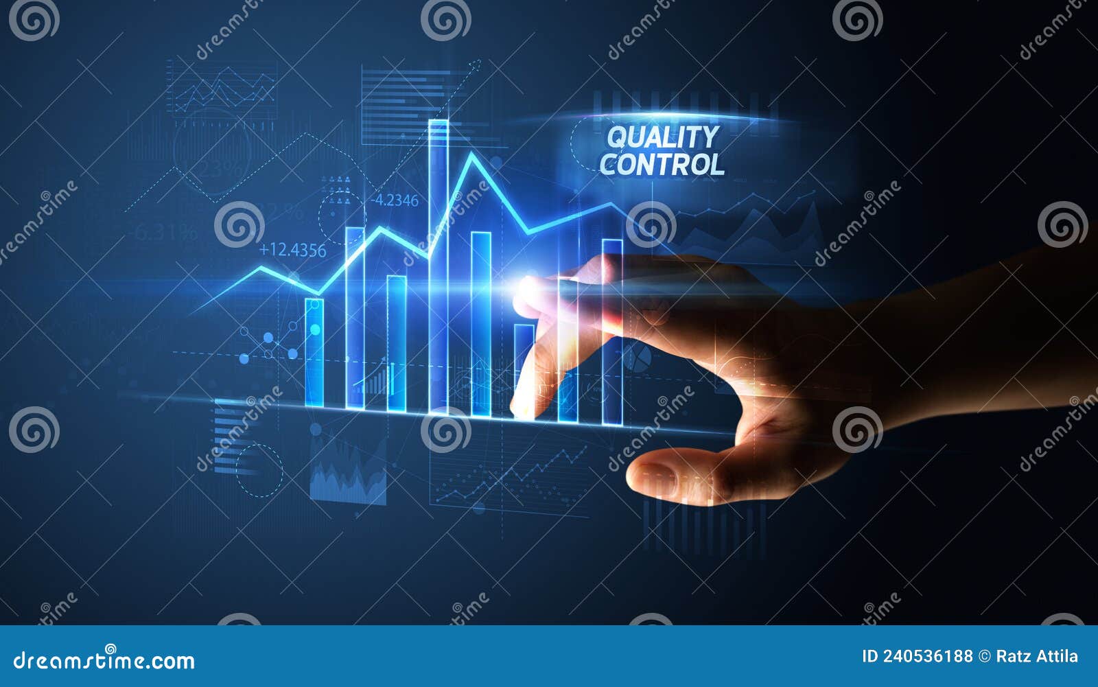 Hand Touching Business Concept Stock Illustration - Illustration of ...