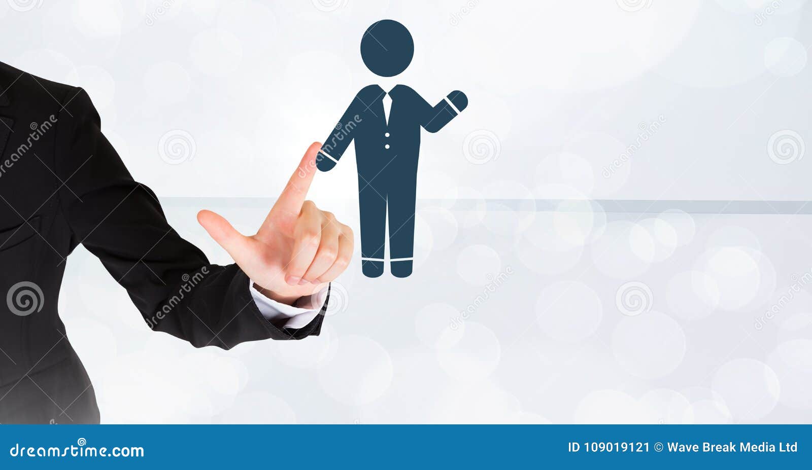 Hand Touching Business Person Icon Waving Stock Image - Image of flash ...