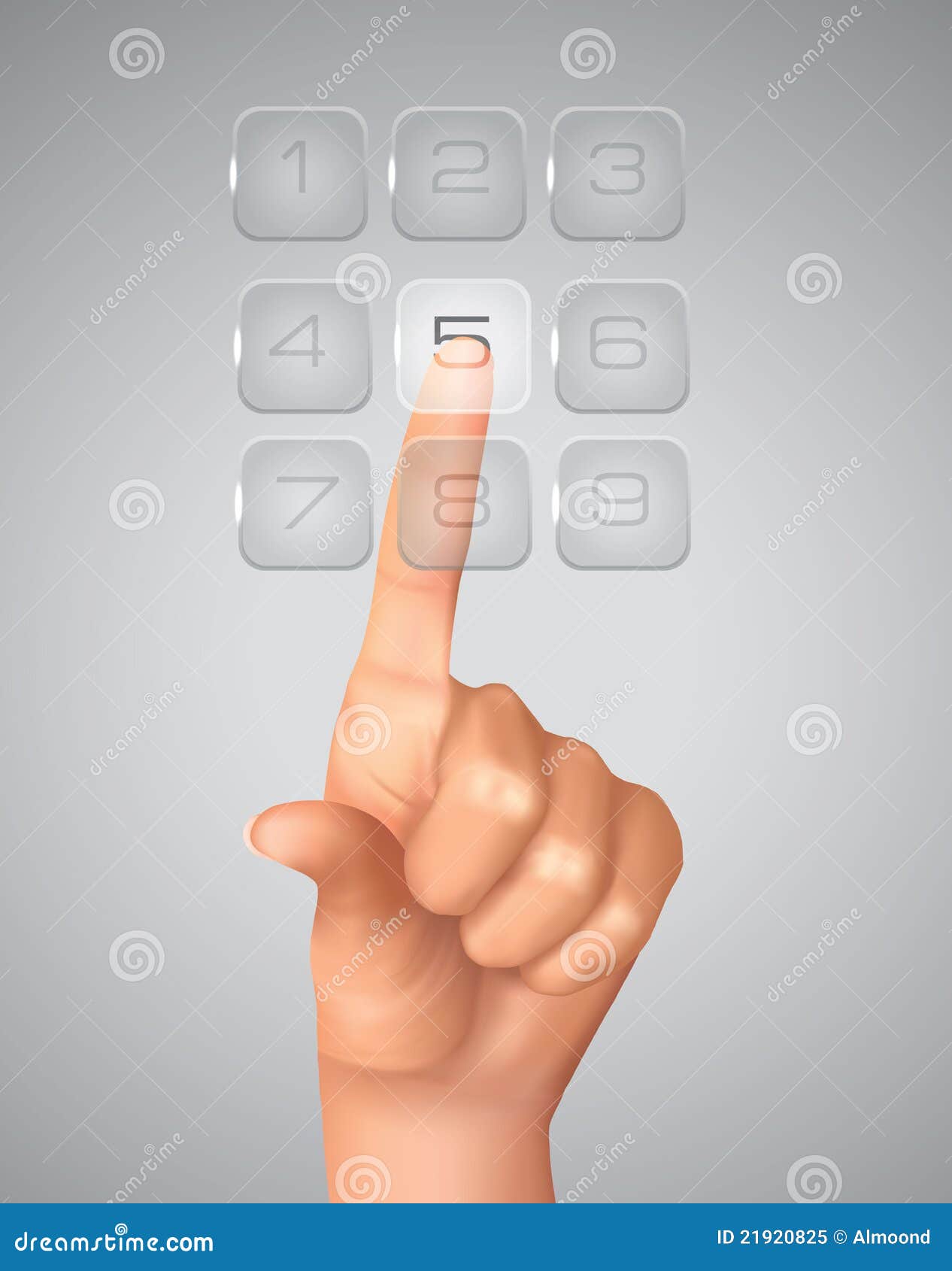 Hand Touching a Button. Vector Stock Illustration - Illustration of ...