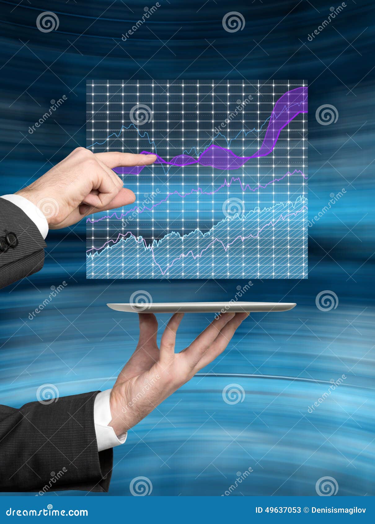 Hand touching chart stock image. Image of boss, graph - 49637053