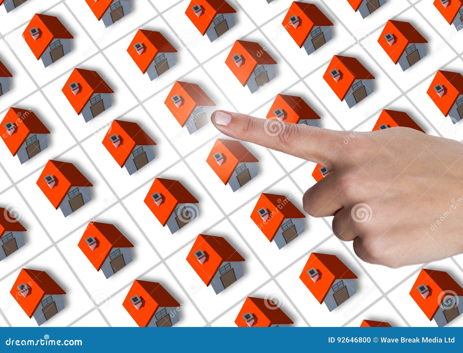 Hand Touching Choosing a Home Property Stock Illustration ...