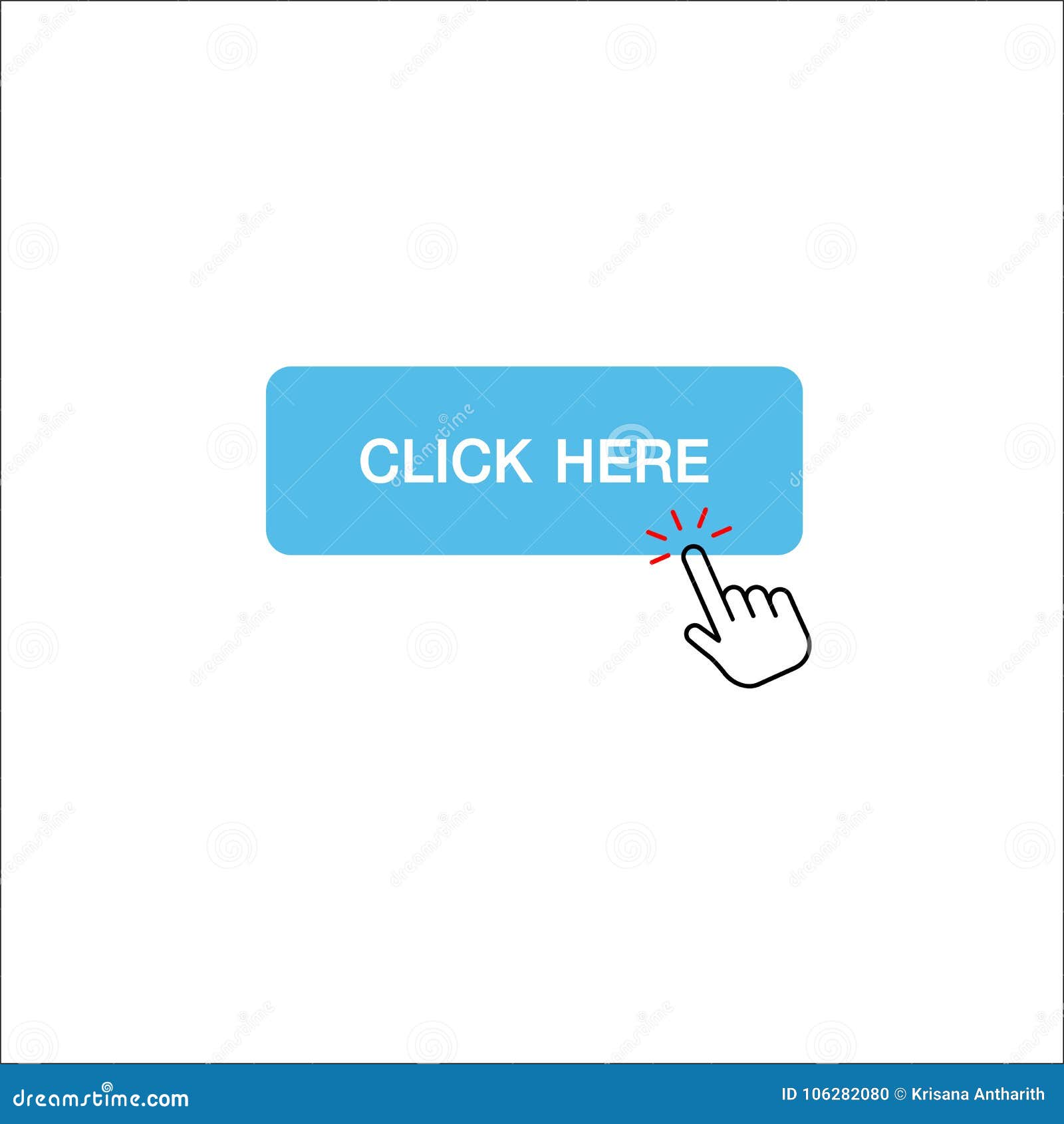 Hand with Touching a Click Here Button . Stock Illustration ...