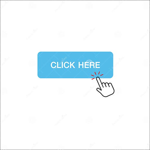 Hand with Touching a Click Here Button . Stock Illustration ...