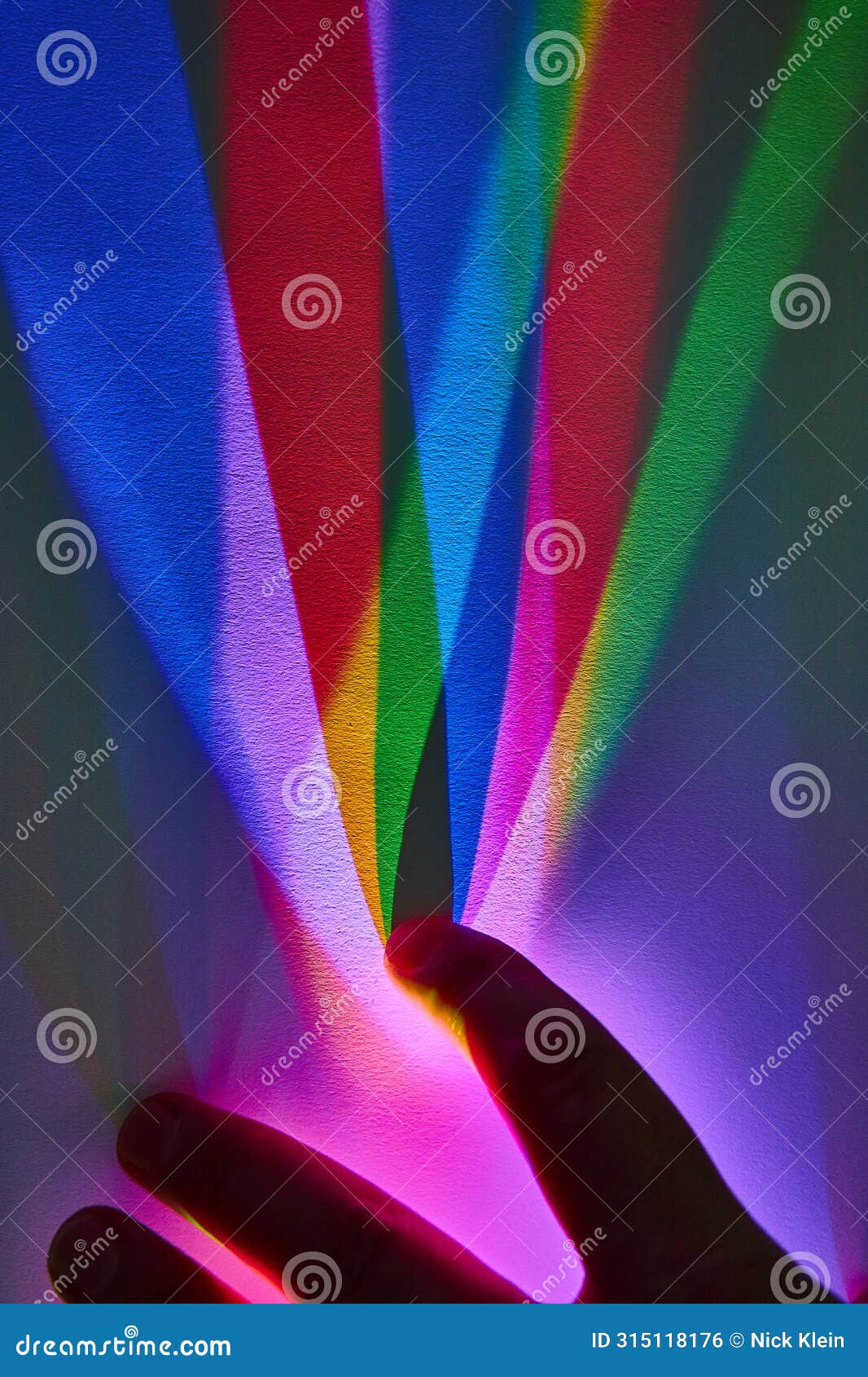 Hand Touching Color Spectrum - Abstract Light Interaction Stock Photo ...