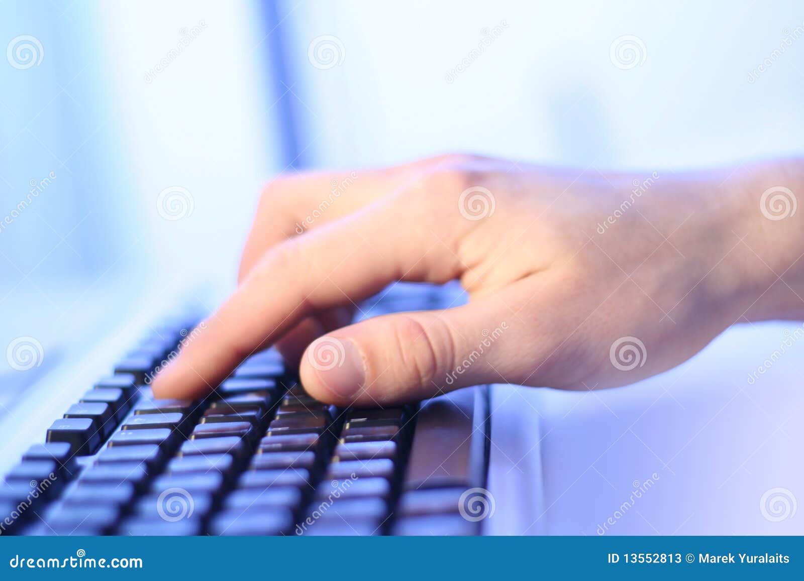 Hand Touching Computer Keys Stock Image - Image of employment ...