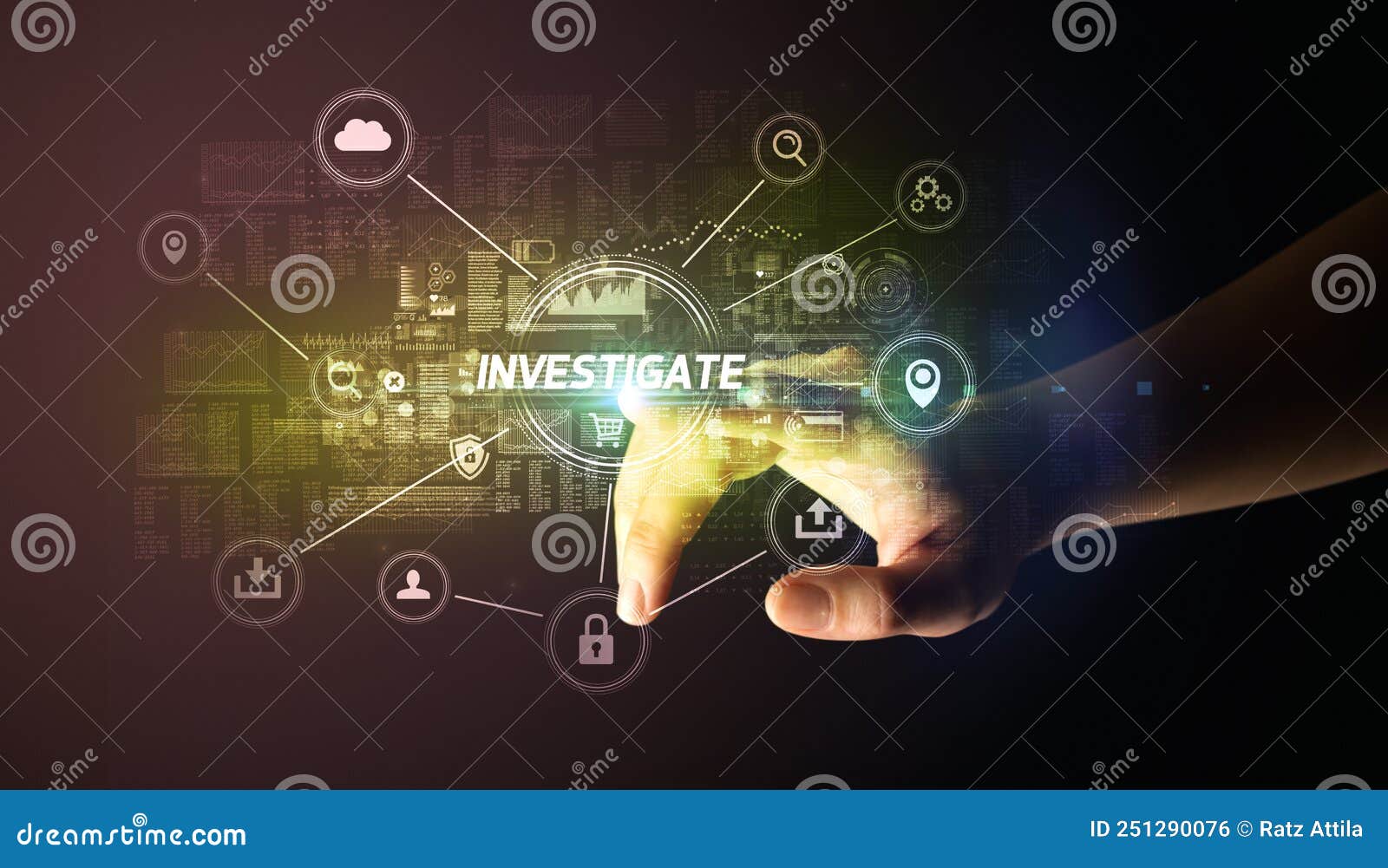 Hand Touching Cybersecurity Button Concept Stock Photo - Image of ...